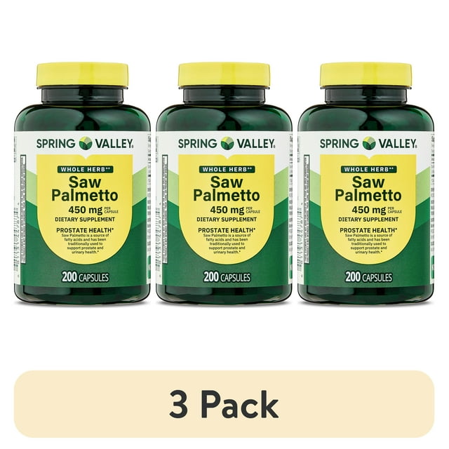 (3 pack) Spring Valley Whole Herb Saw Palmetto Prostate Men's Health ...