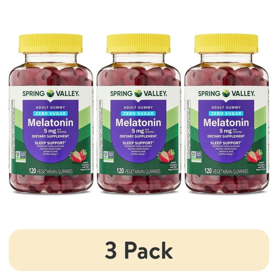 (3 pack) Spring Valley Zero Sugar Melatonin Sleep Support Dietary ...