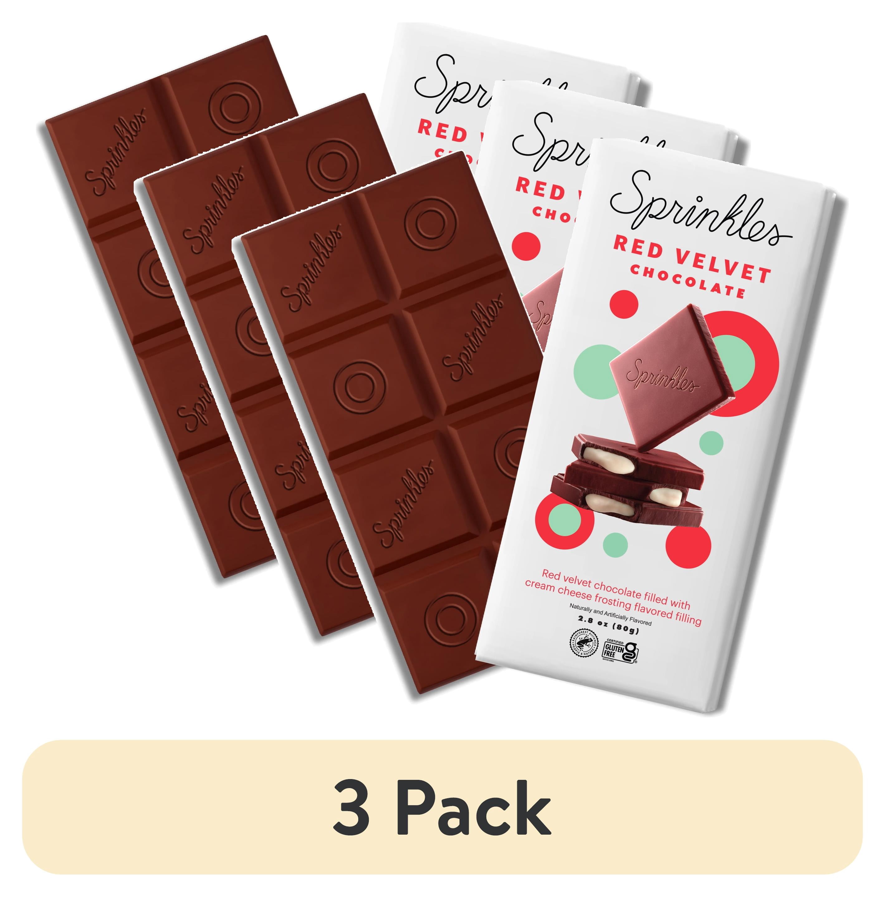 (3 pack) Sprinkles Premium Red Velvet Chocolate Bar with Cream Cheese ...
