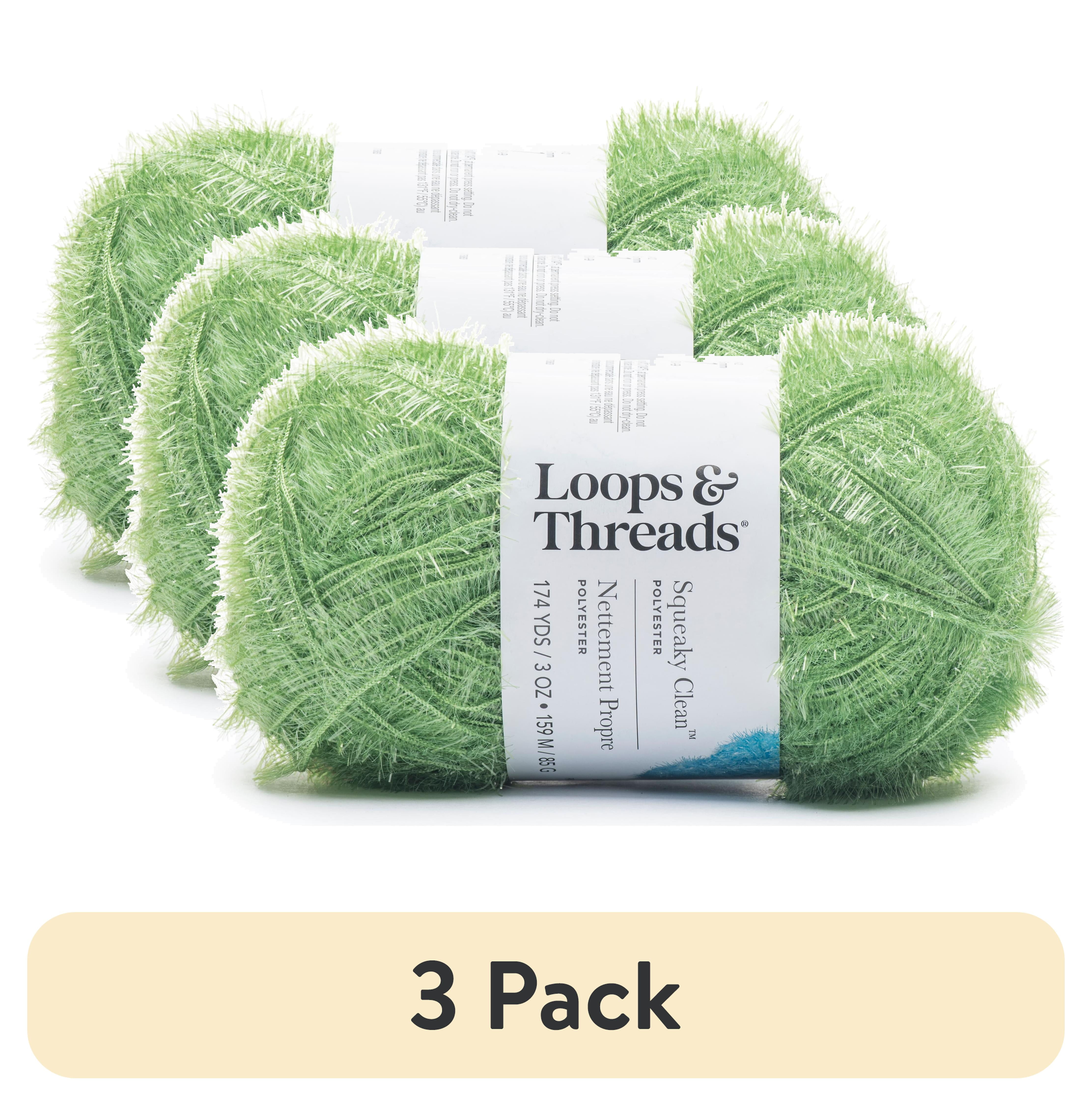 (3 pack) Squeaky Clean Sparkle Yarn by Loops & Threads - Yarn for ...