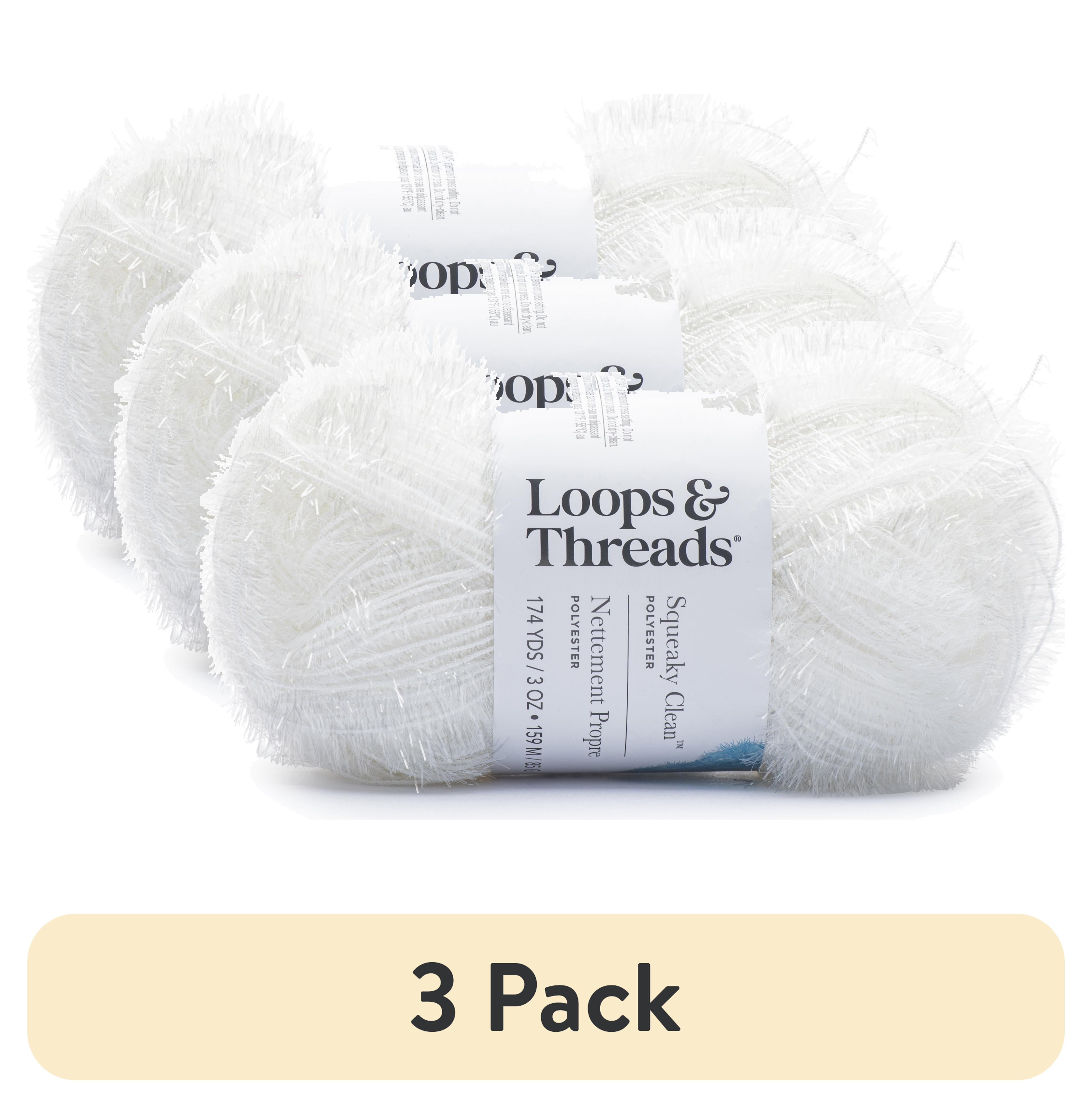 (3 pack) Squeaky Clean Sparkle Yarn by Loops & Threads - Yarn for ...