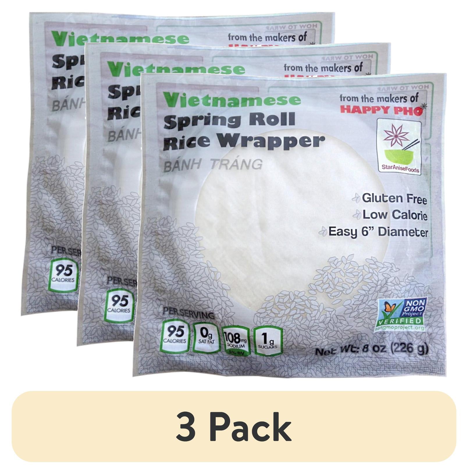 (3 pack) Star Anise Foods, Vietnamese White Rice Spring Roll Wrapper ...