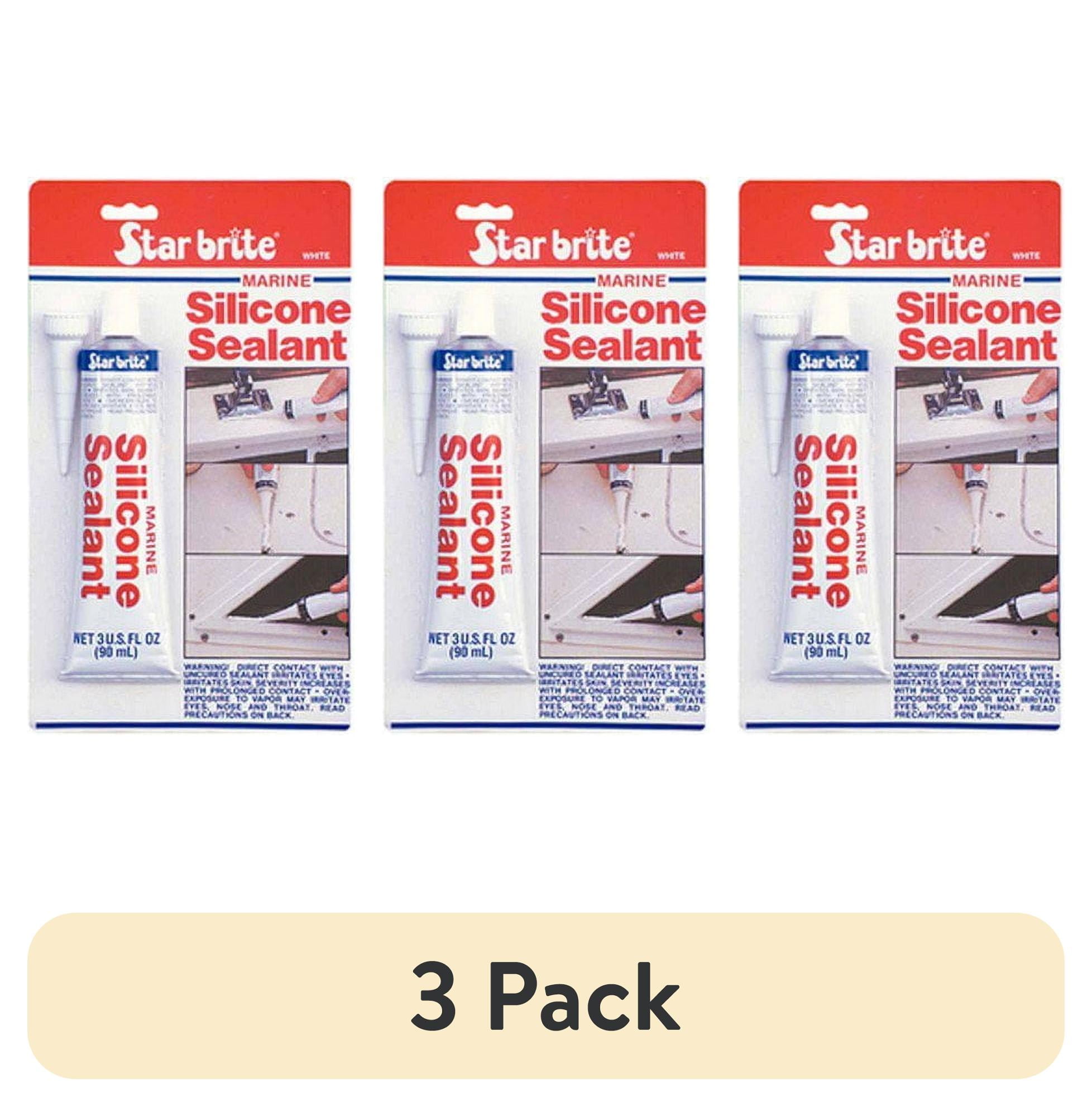 (3 pack) STAR BRITE Marine Silicone Sealant - Clear 2.8 Oz - Waterproof ...