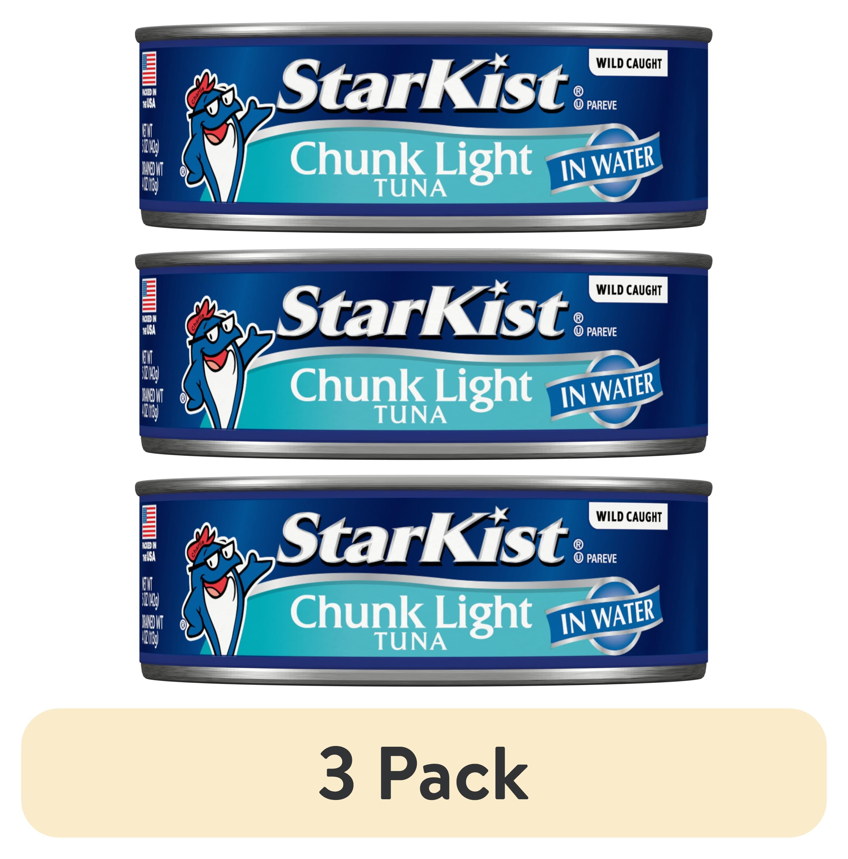 (3 pack) StarKist Chunk Light Tuna in Water, Wild Caught, 20g Protein ...