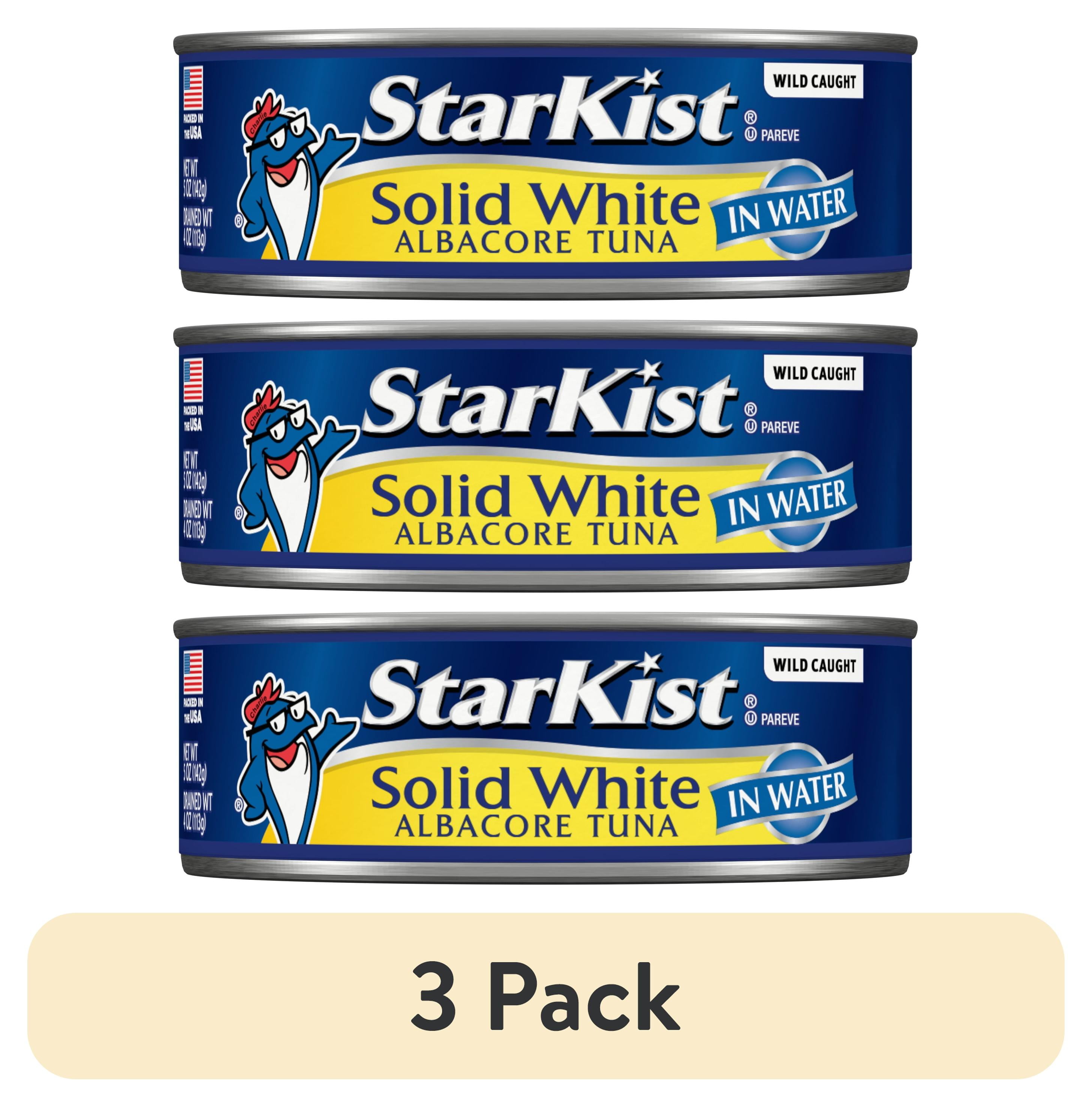 (3 pack) StarKist Solid White Albacore Tuna in Water, Wild Caught, 26g ...