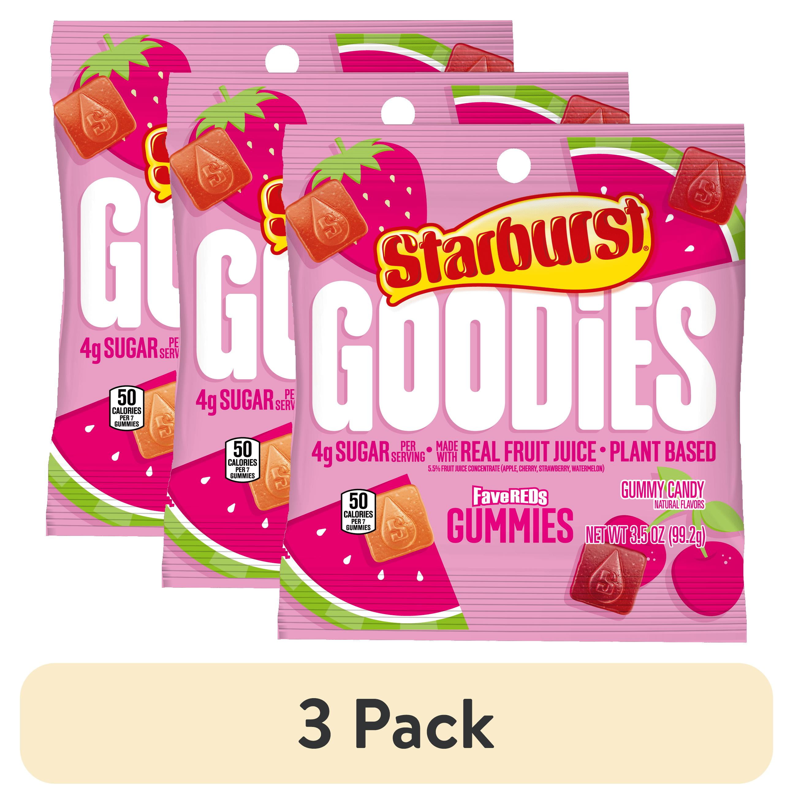(3 pack) Starburst Goodies FaveREDS Low Sugar Candy Plant-Based Fruit ...