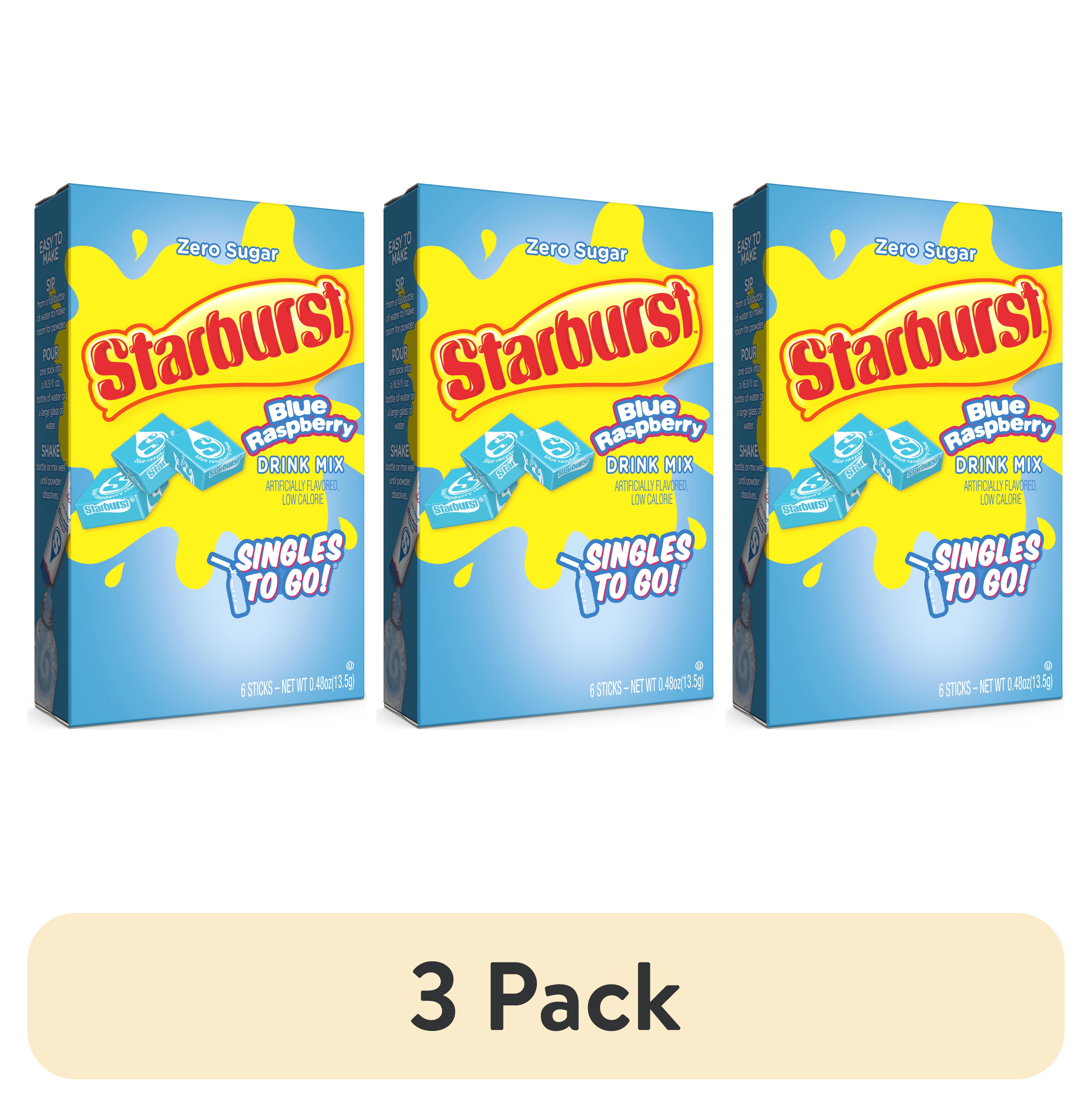 (3 pack) Starburst Zero Sugar Singles-to-Go Powdered Drink Mix, Blue ...