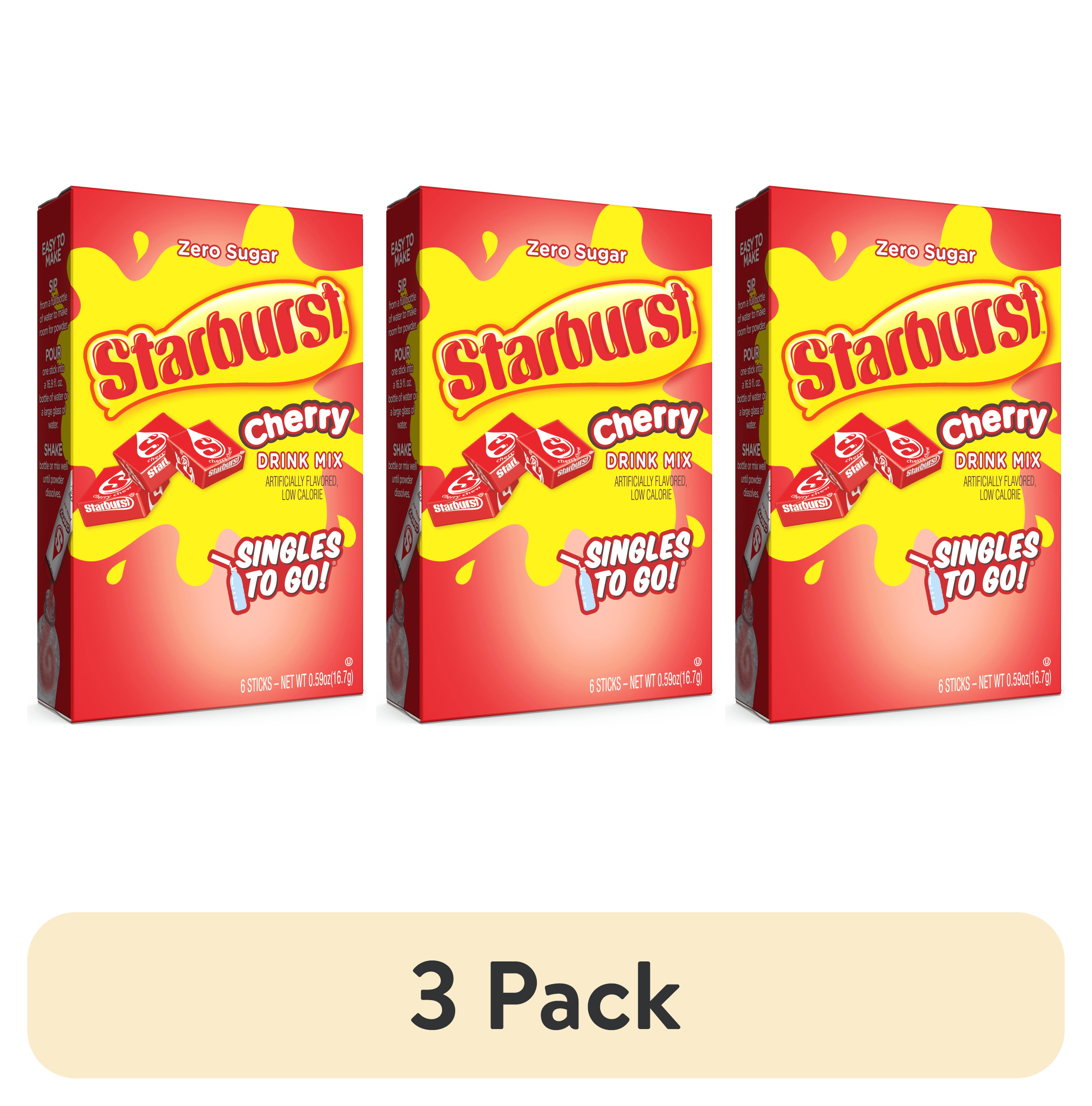 (3 pack) Starburst Zero Sugar Singles-to-Go Powdered Drink Mix, Cherry ...