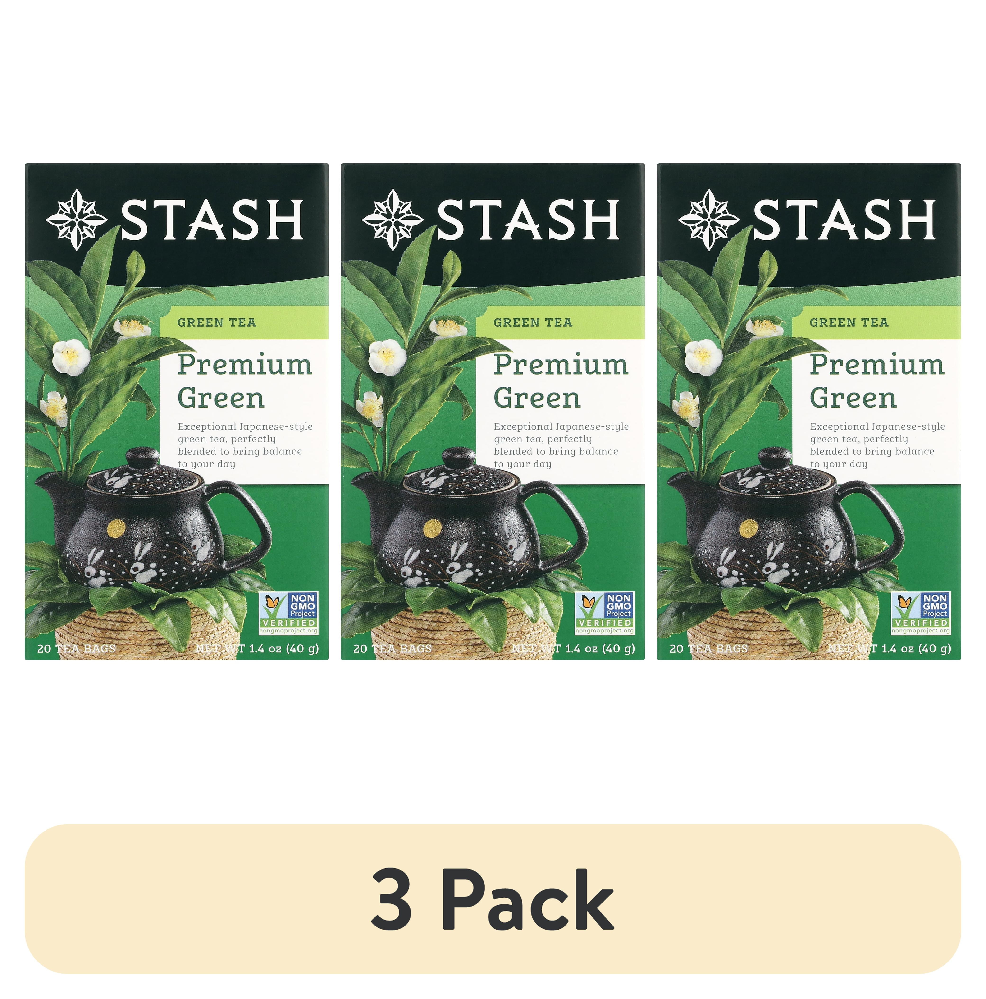 (3 pack) Stash Tea Premium Green Tea, 20 Ct, 1.4 Oz (Pack of 6 ...