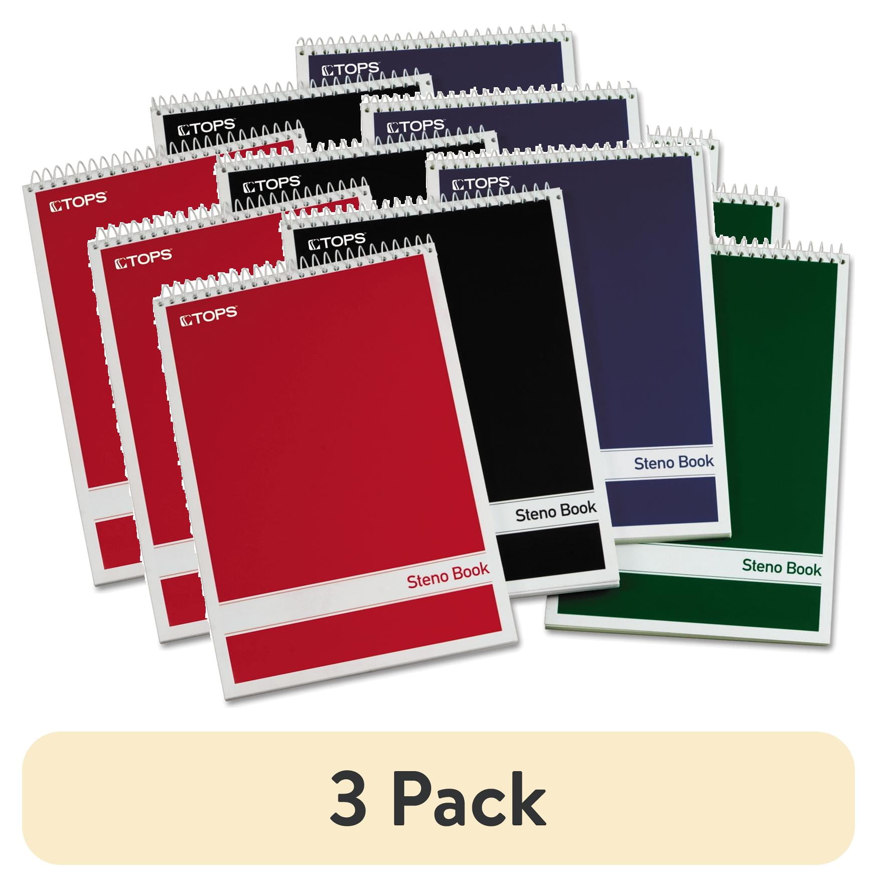 (3 pack) Tops Steno Book w/Assorted Colored Covers 6 x 9 Green Tint 80 ...