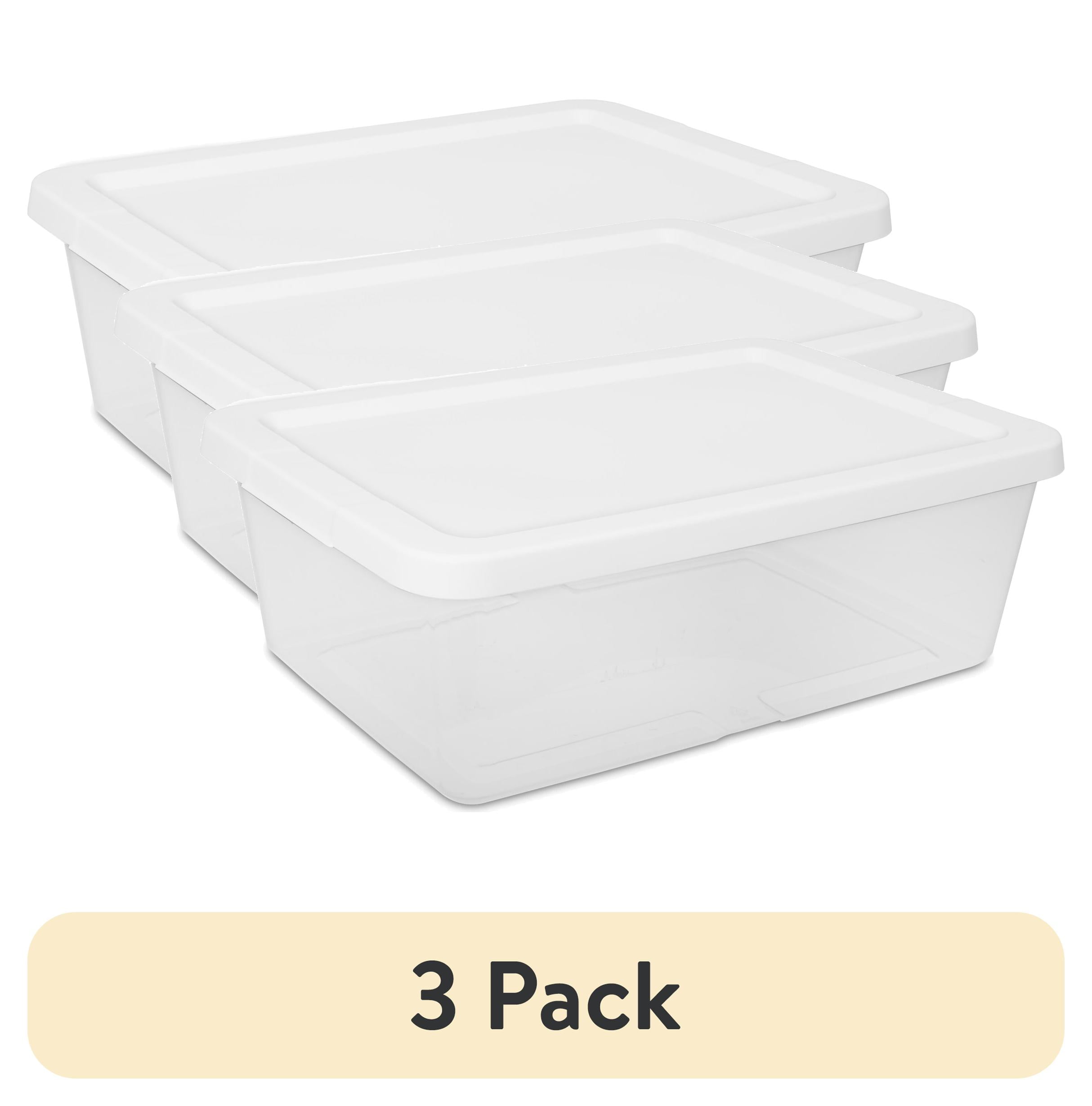 (3 pack) Sterilite Small Storage Bin, 12 Quart Clear Plastic Storage ...