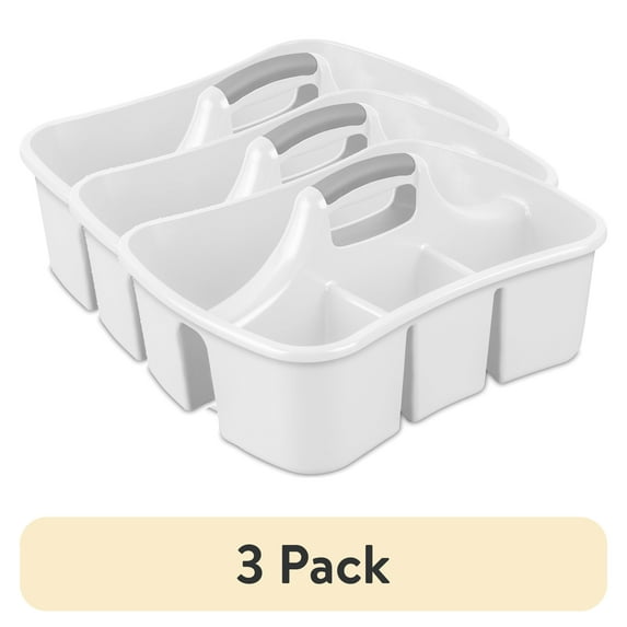 (3 pack) Sterilite Divided Ultra™ Caddy, Easy Carry, Handy Plastic ...
