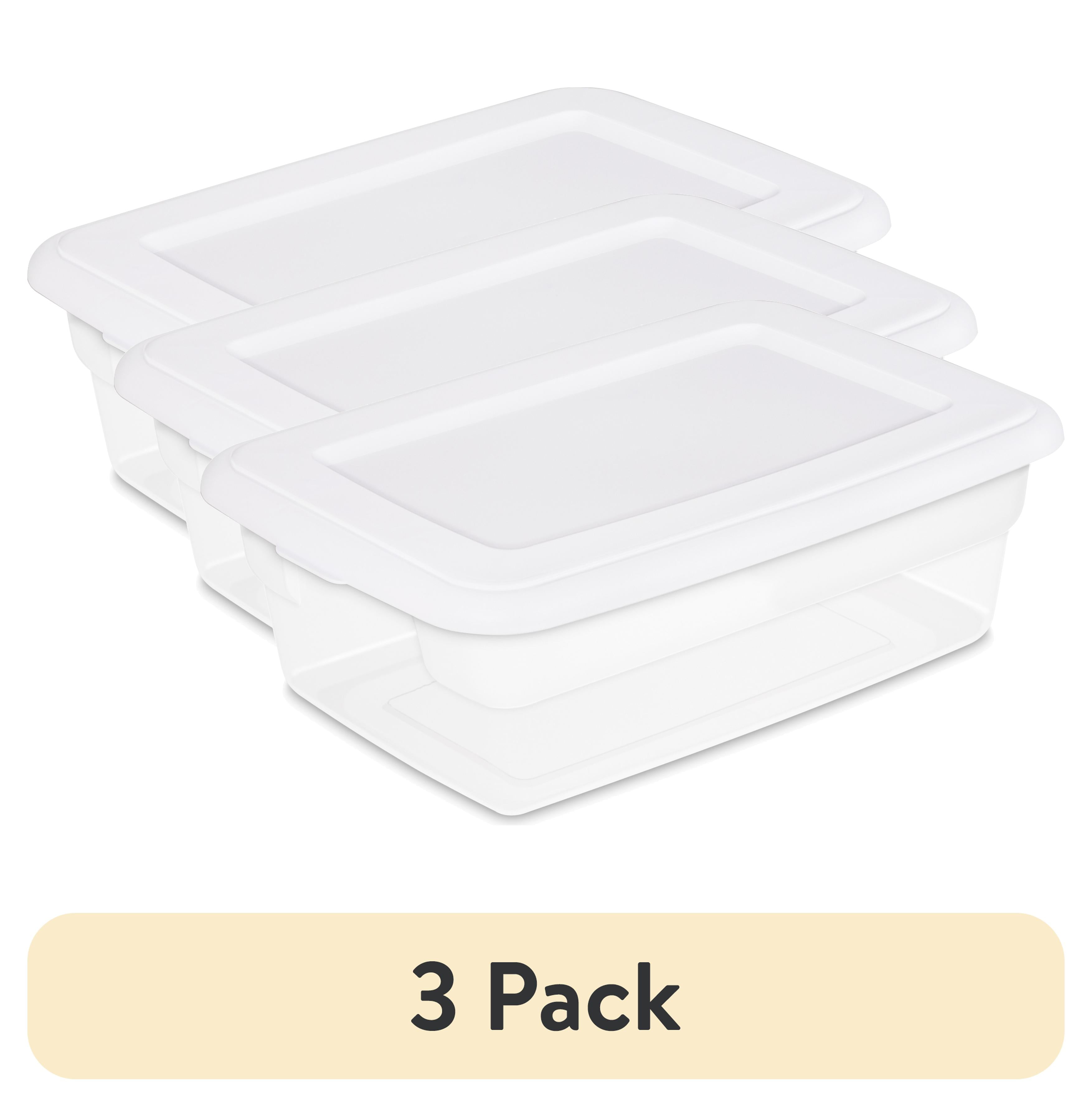 (3 pack) Sterilite Plastic 12 Qt. Storage Box White - Walmart.com