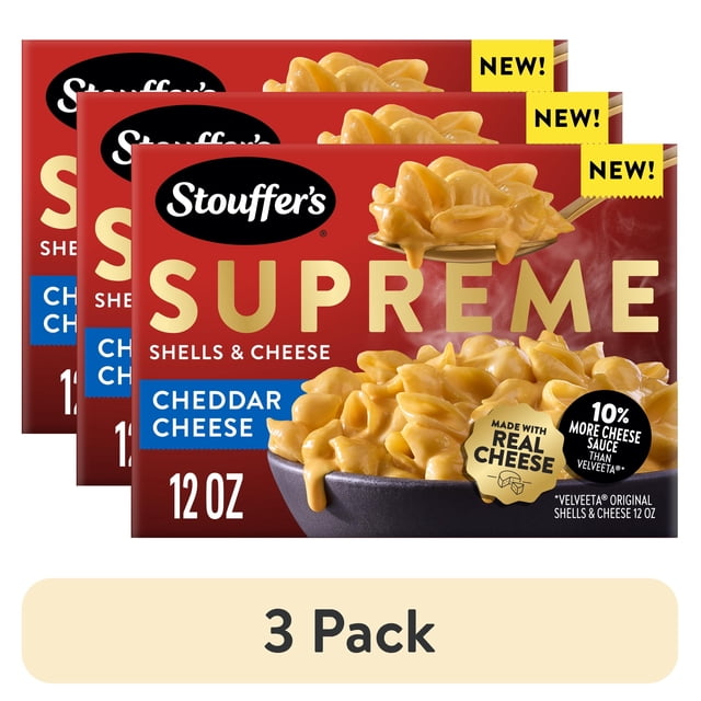 (3 pack) Stouffer’s Macaroni and Cheese Meal, Supreme Shells and Cheese ...