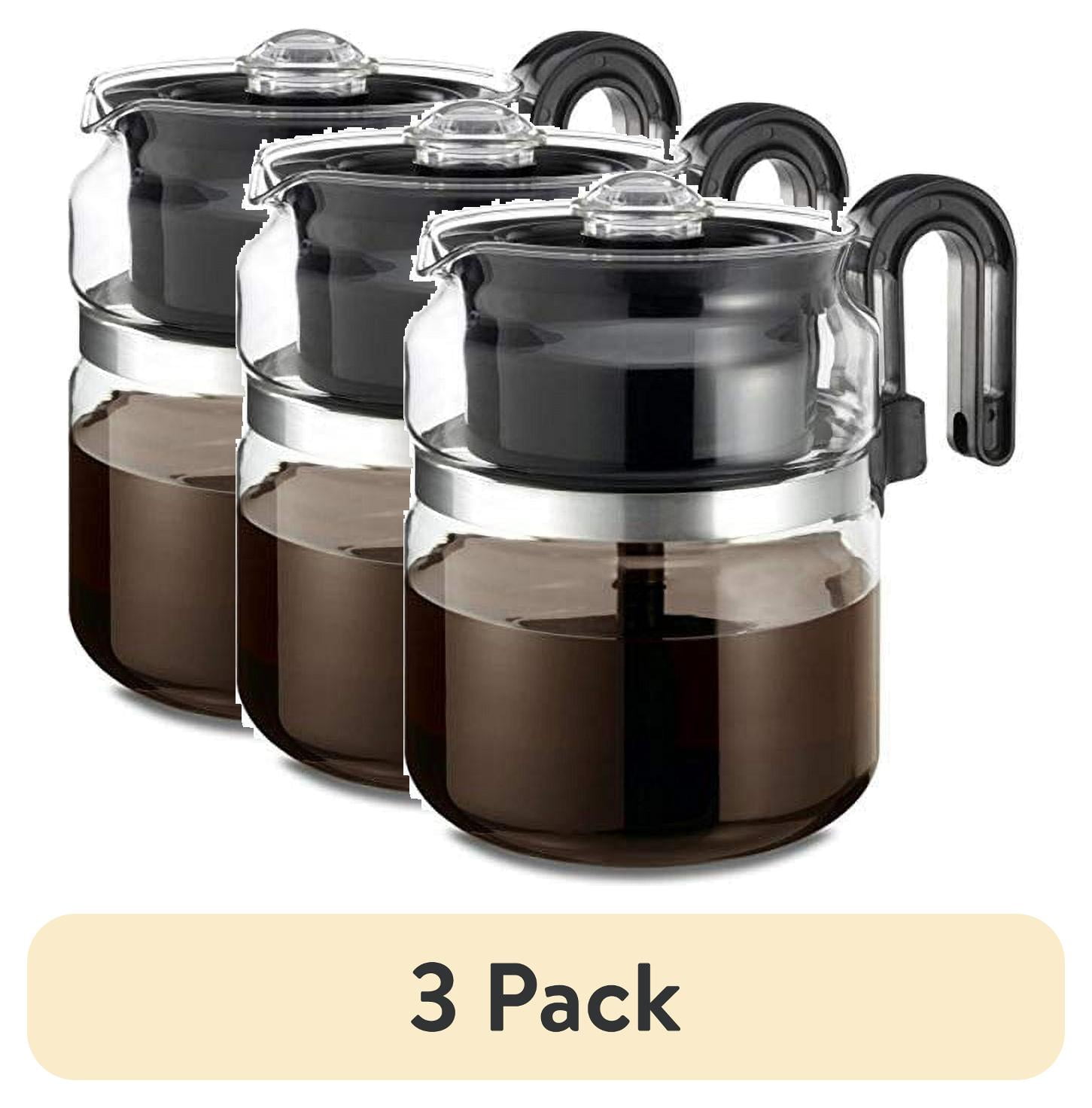 (3 pack) Stovetop Percolator Coffee Pot, Glass, 8 cup (40 oz ...