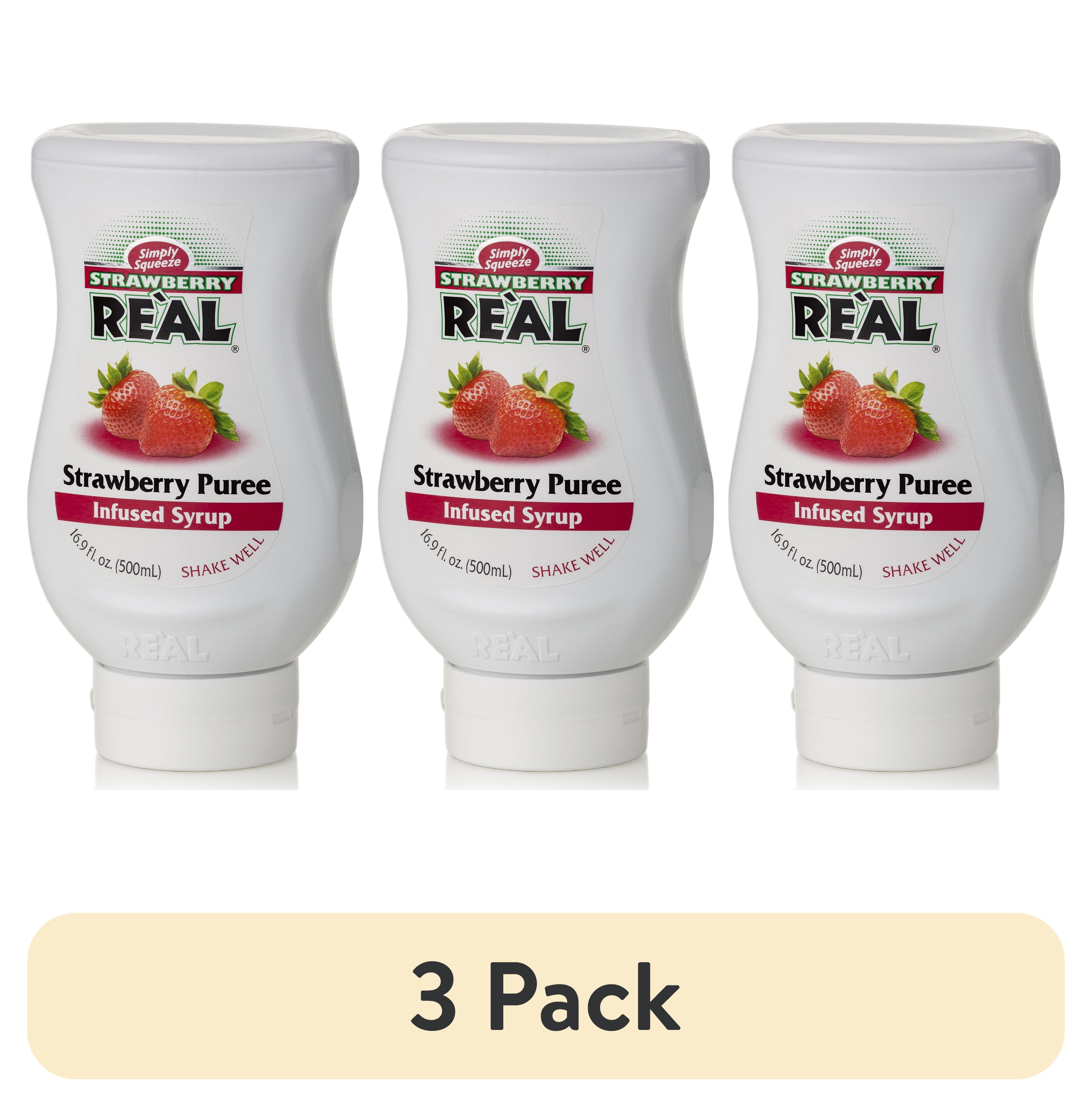 (3 pack) Strawberry Real Strawberry Puree Infused Syrup, 16.9 Fl Oz ...
