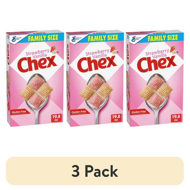 (3 pack) Strawberry Vanilla Chex Cereal, Gluten Free Breakfast Cereal ...