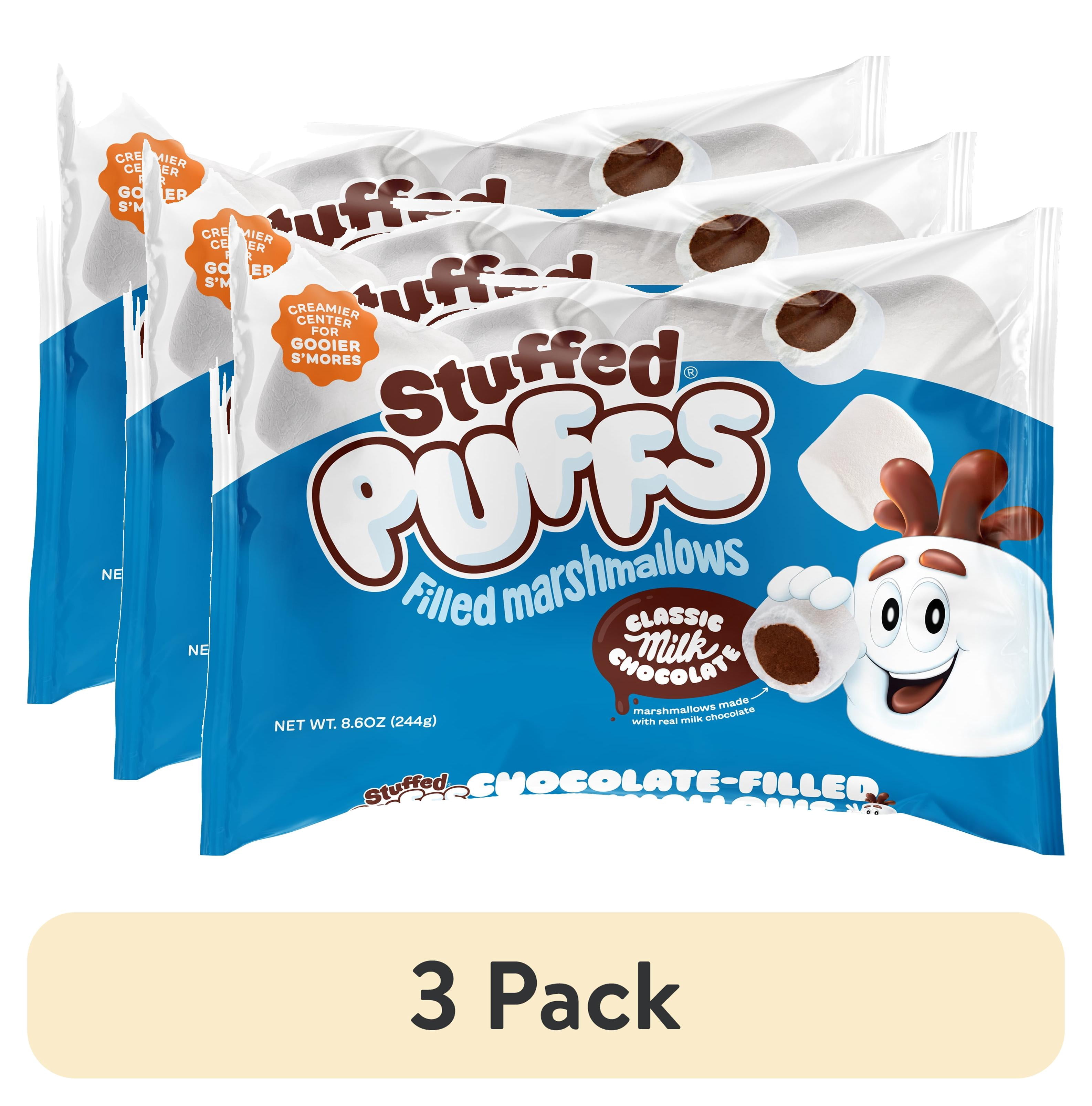 (3 pack) Stuffed Puffs Chocolate Filled Vanilla Marshmallows, 8.6oz Bag ...