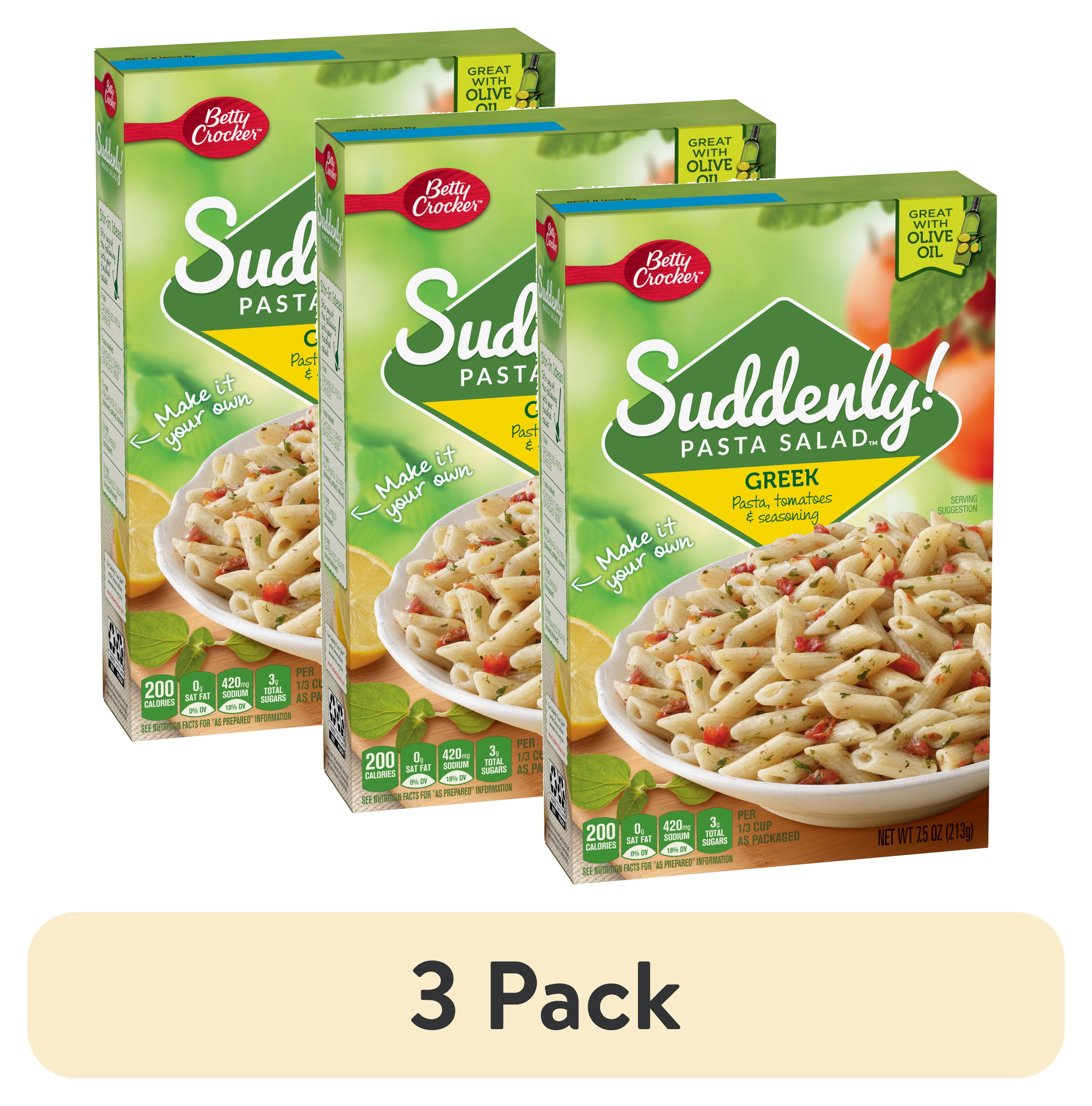 (3 pack) Suddenly Pasta Salad Greek with Tomatoes & Seasoning, 7.5 oz ...
