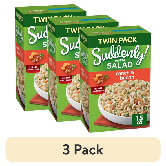 (3 pack) Suddenly Salad Ranch & Bacon Pasta Salad Mix with Vegetable ...
