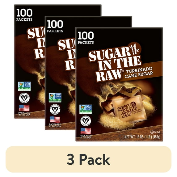 (3 pack) Sugar in the RawÂ® Turbinado Cane Sugar 100 ct Packs - Walmart.com