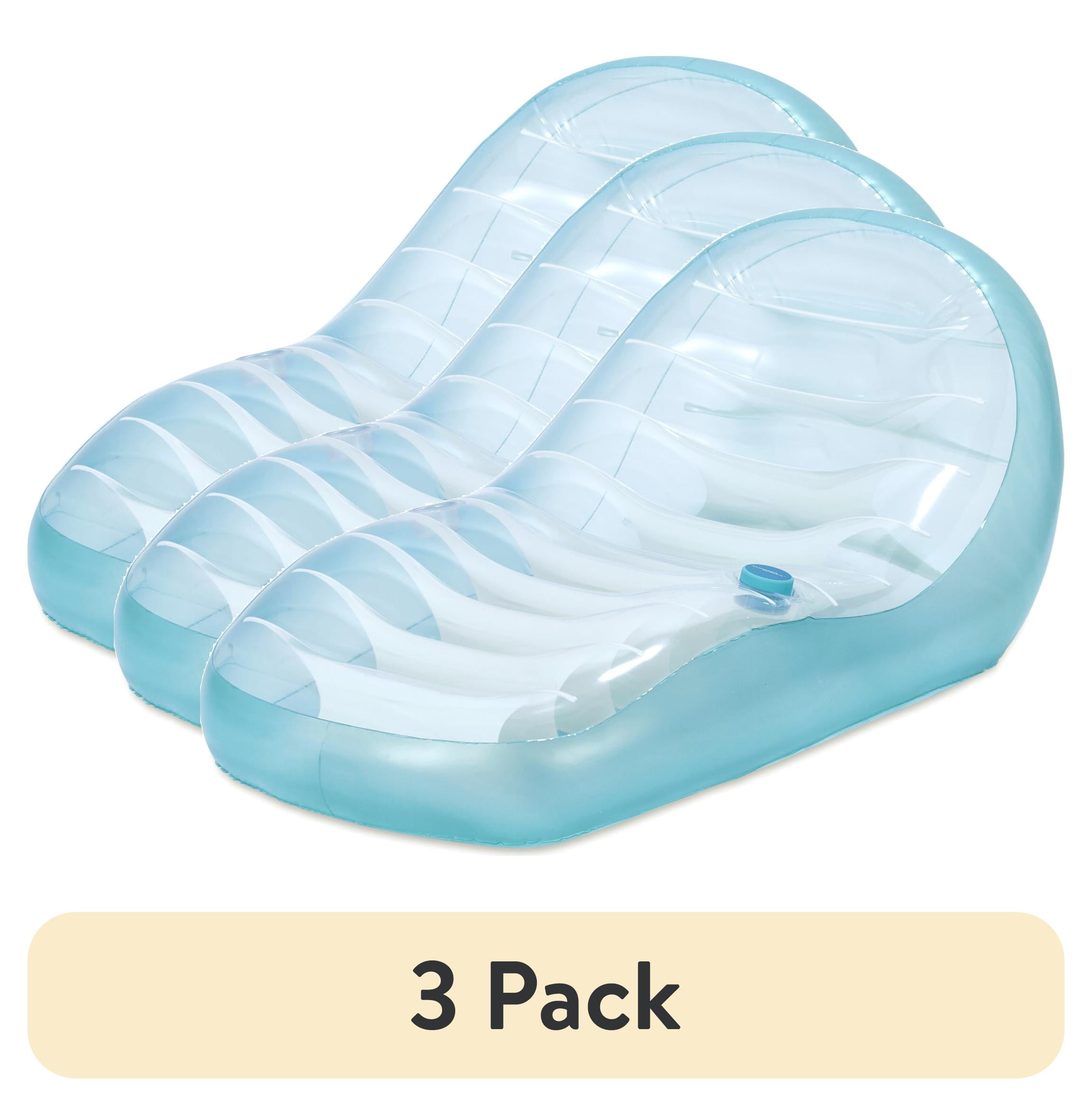 (3 pack) Summer Waves H2O Beats Ergo Lounge Pool Float, Blue, for ...