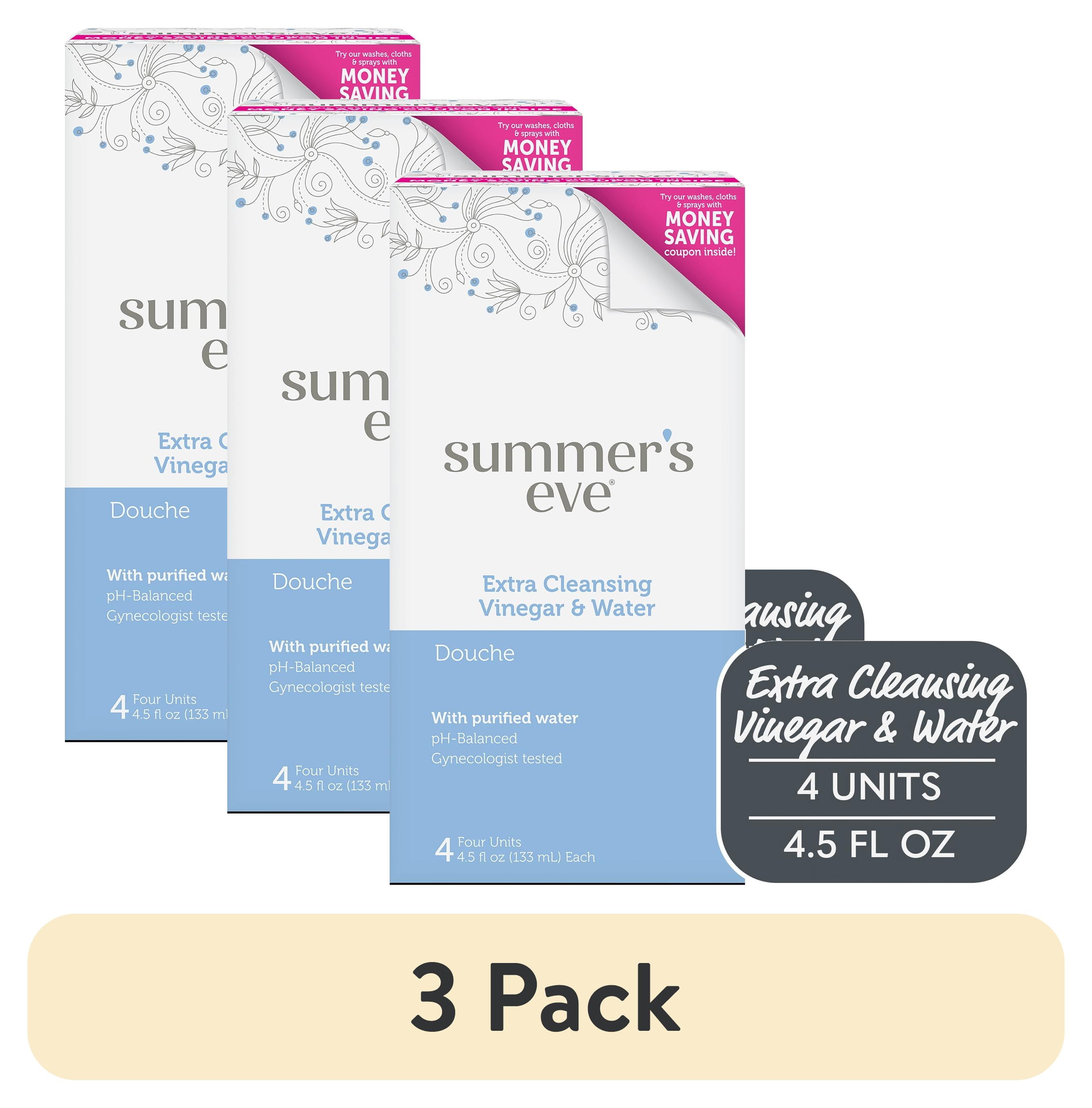 (3 pack) Summer's Eve Douche, Extra Cleansing Vinegar & Water, 4 Units ...