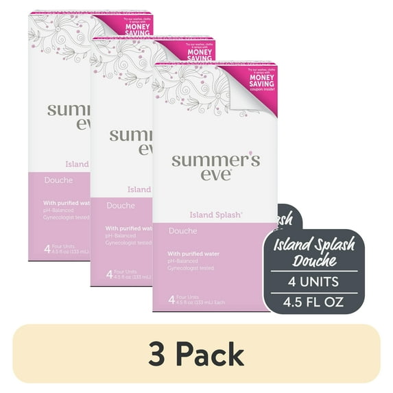 (3 pack) Summer's Eve Douche, Island Splash, 4 Units, 4.5 oz Each - Walmart.com