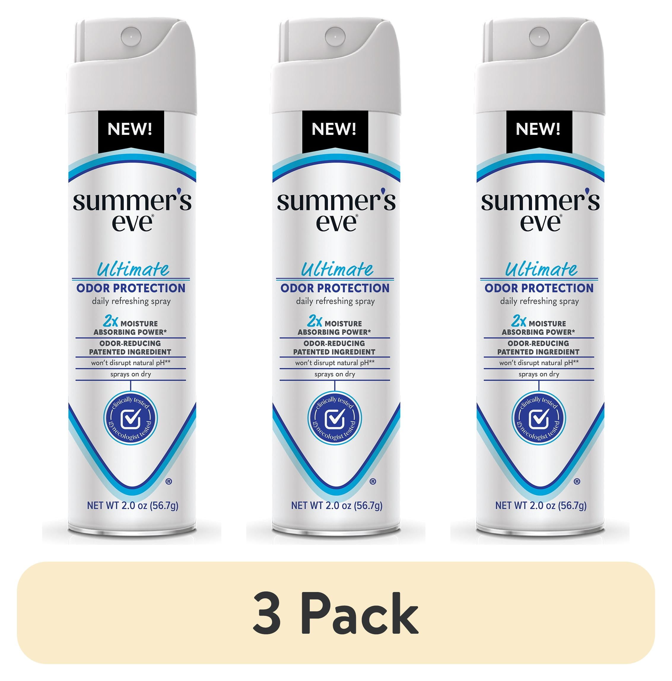 (3 pack) Summer’s Eve Ultimate Odor Protection Feminine Spray, 2 oz ...
