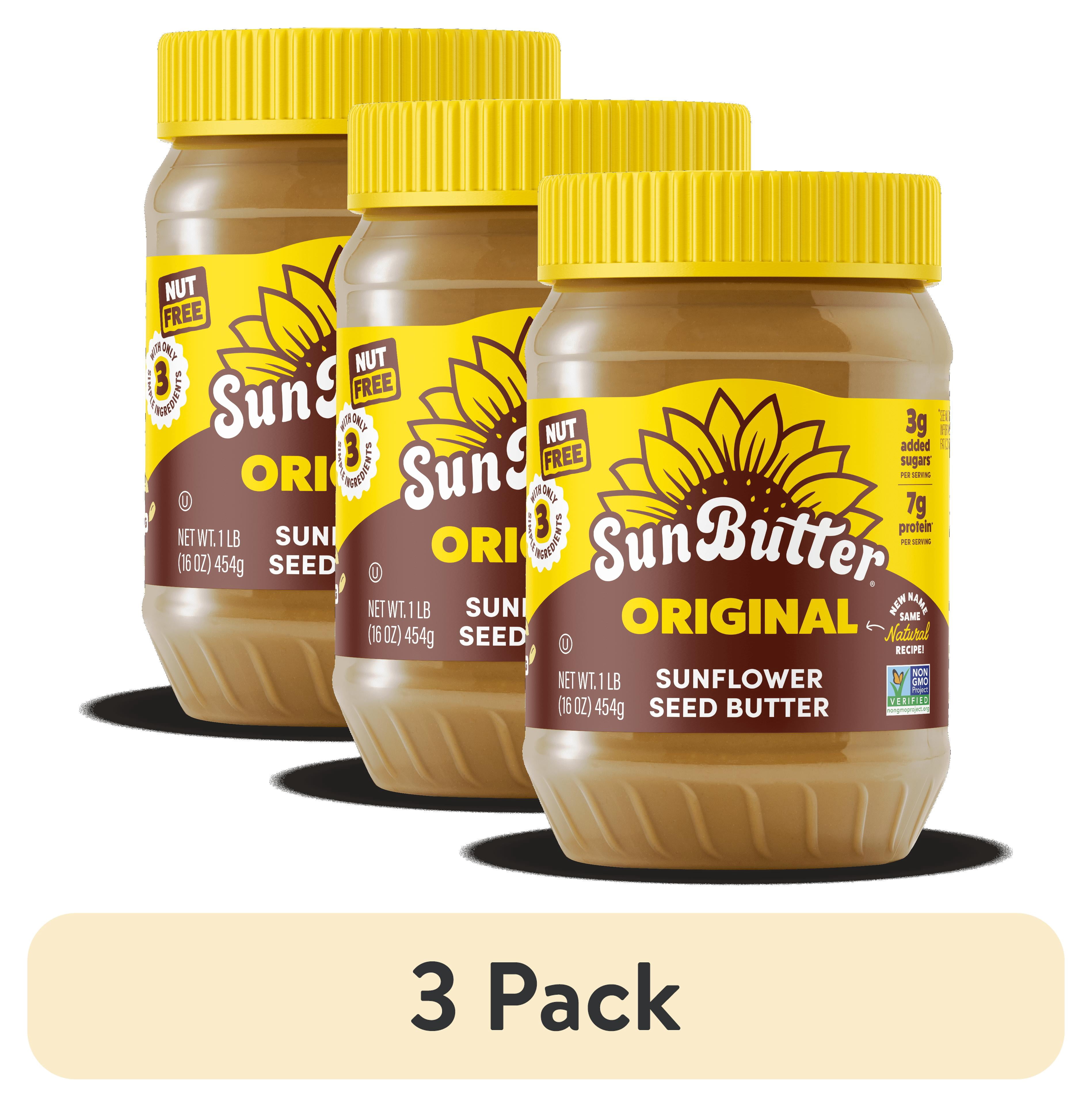 (3 pack) SunButter Original Sunflower Seed Butter 16 oz Jar - Walmart.com