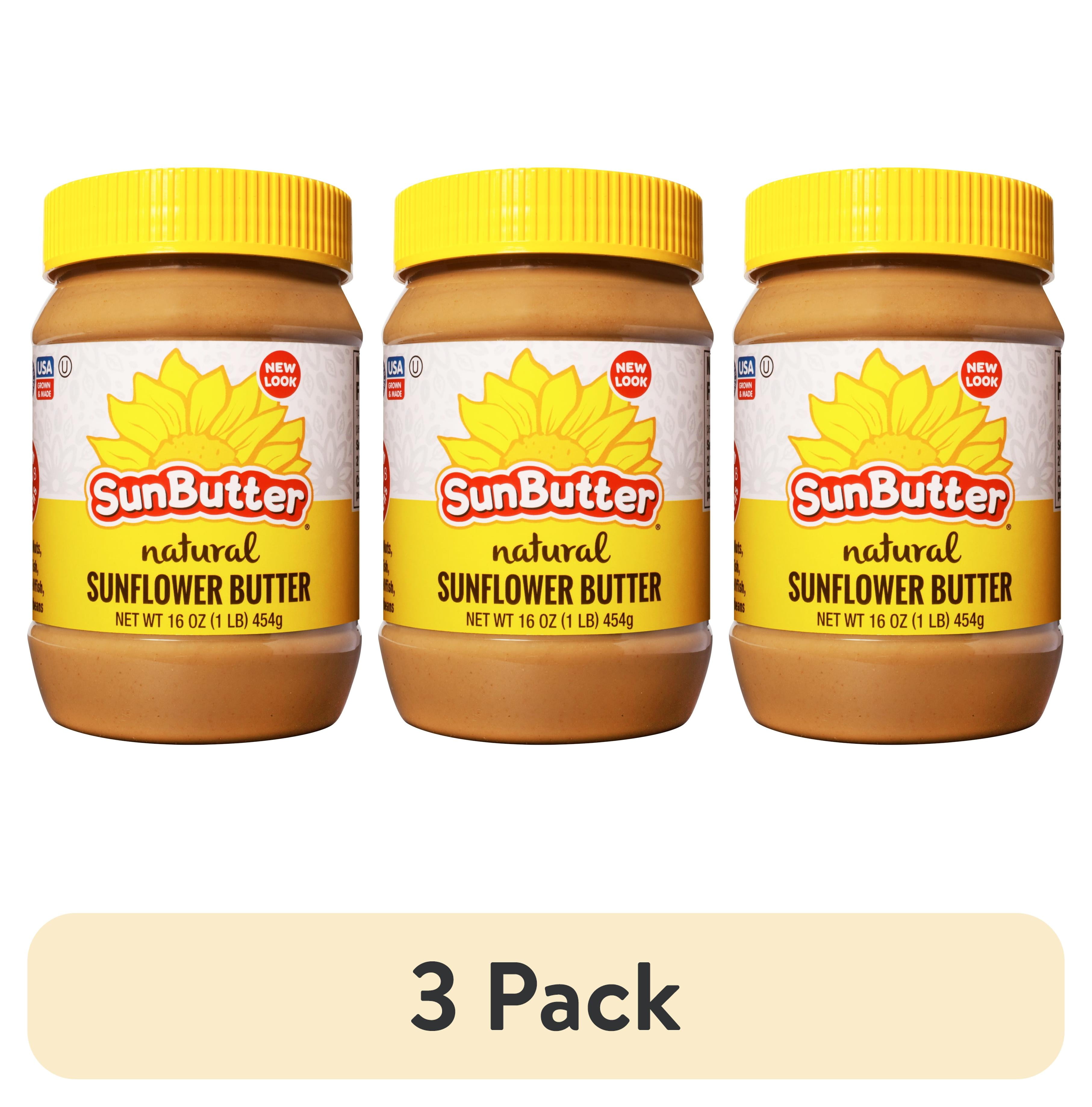 (3 pack) SunButter Original Sunflower Seed Butter 16 oz Jar - Walmart.com