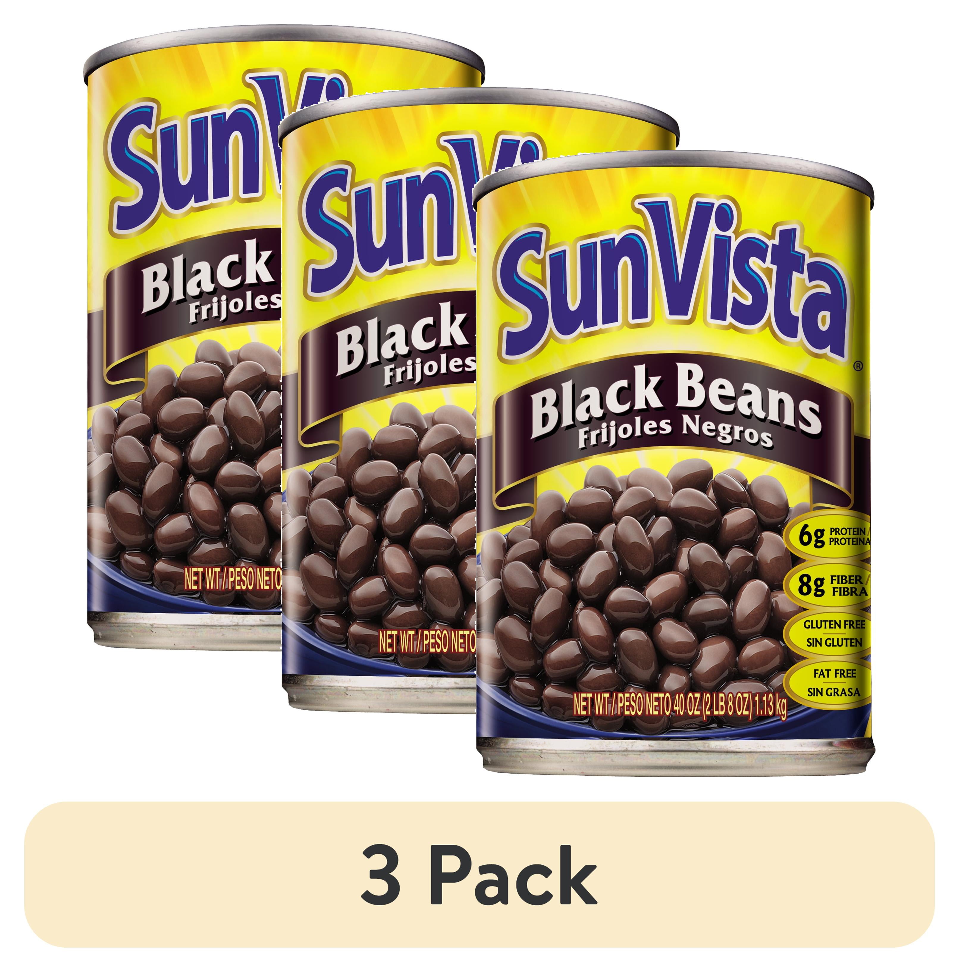 (3 pack) SunVista Black Beans 40 oz. Can - Walmart.com
