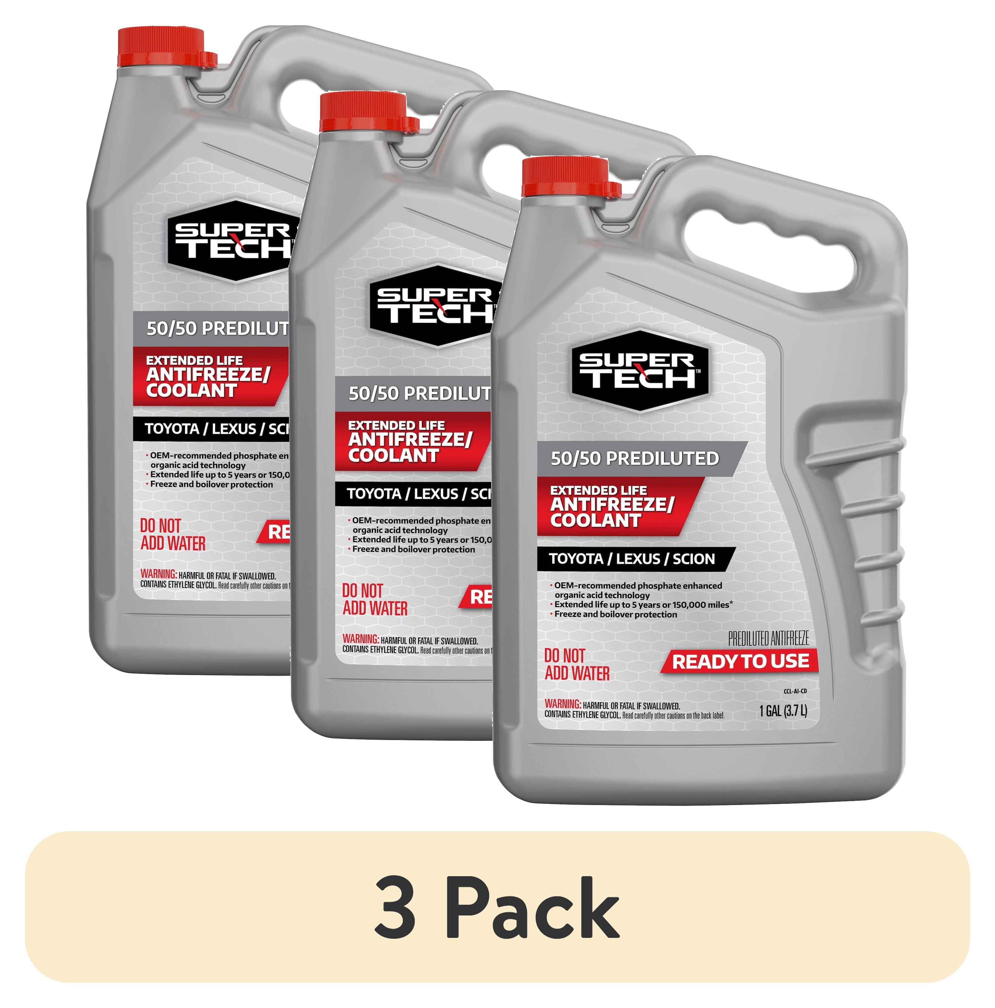 (3 pack) Super Tech 50/50 Prediluted Antifreeze/Coolant for Toyota ...