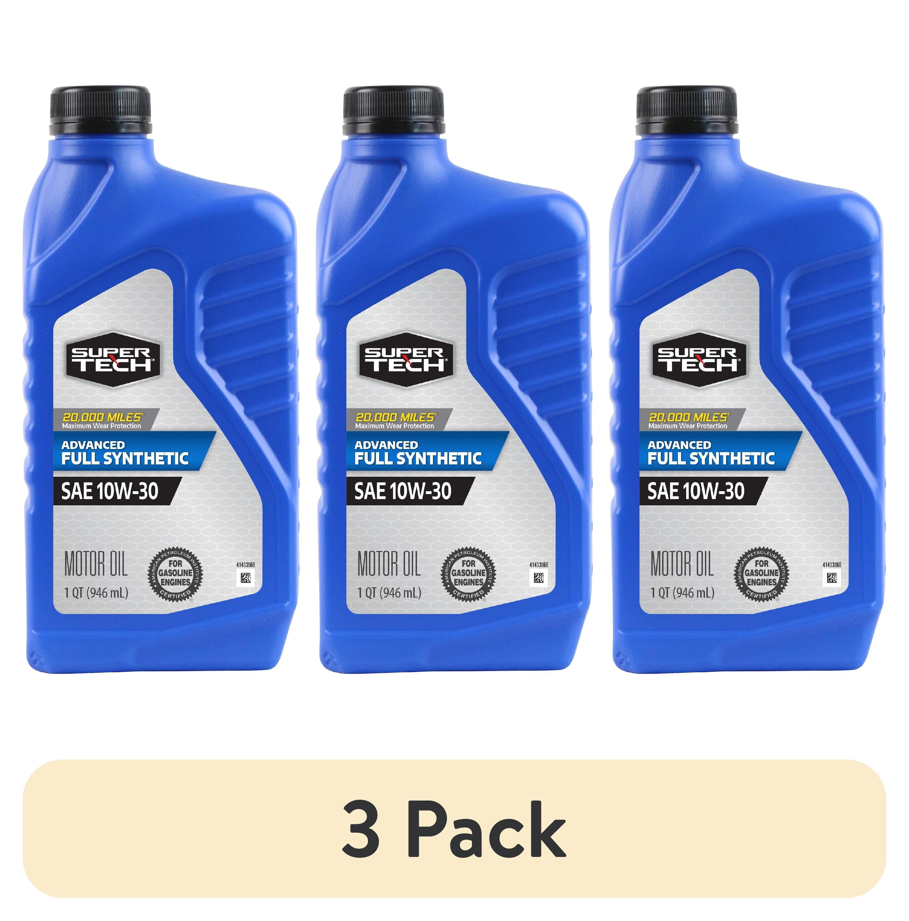 (3 pack) Super Tech Advanced Full Synthetic Motor Oil SAE 10W-30, 1 ...