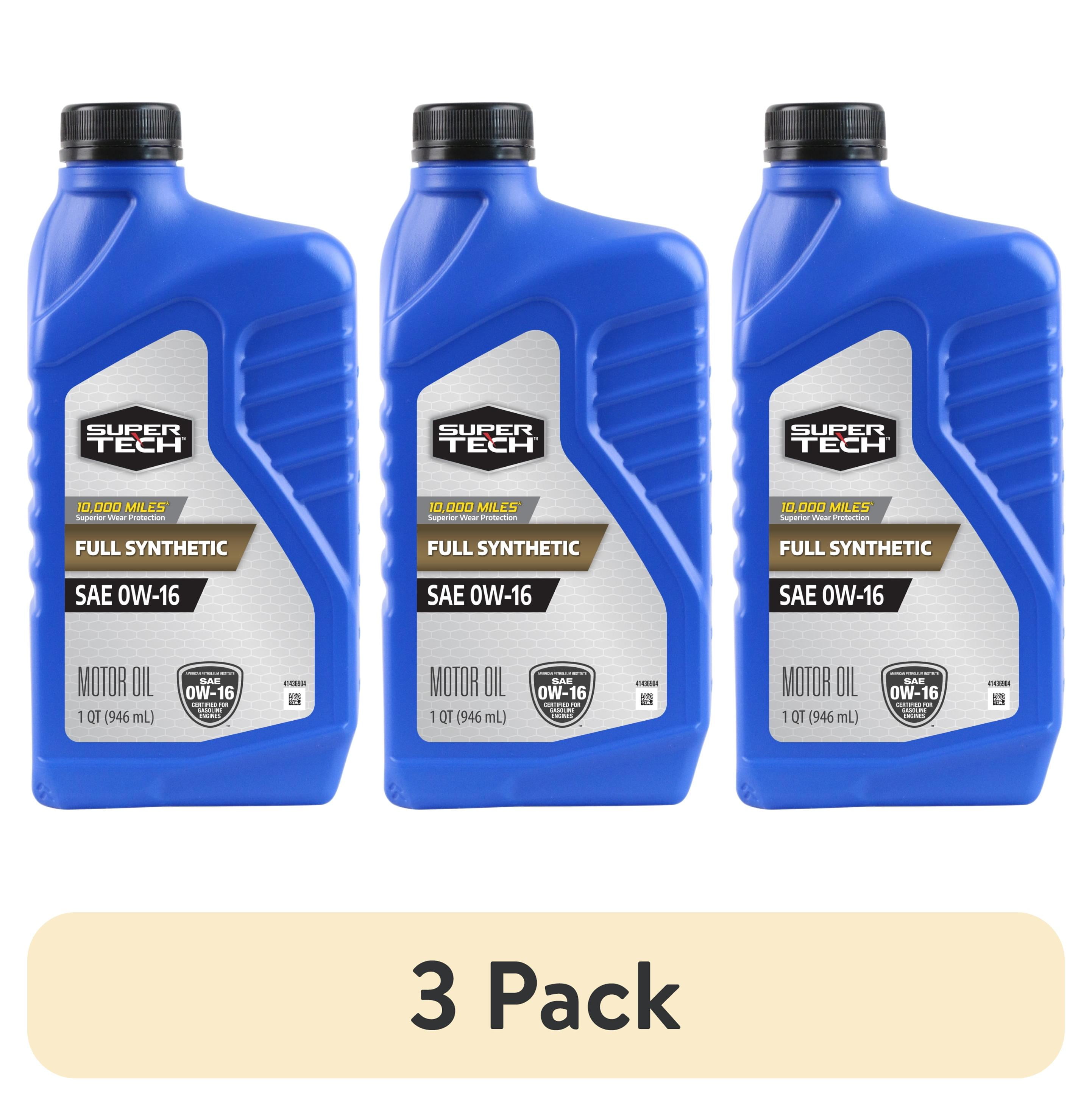 (3 pack) Super Tech Full Synthetic 0W-16 Motor Oil, 1 Quart - Walmart.com