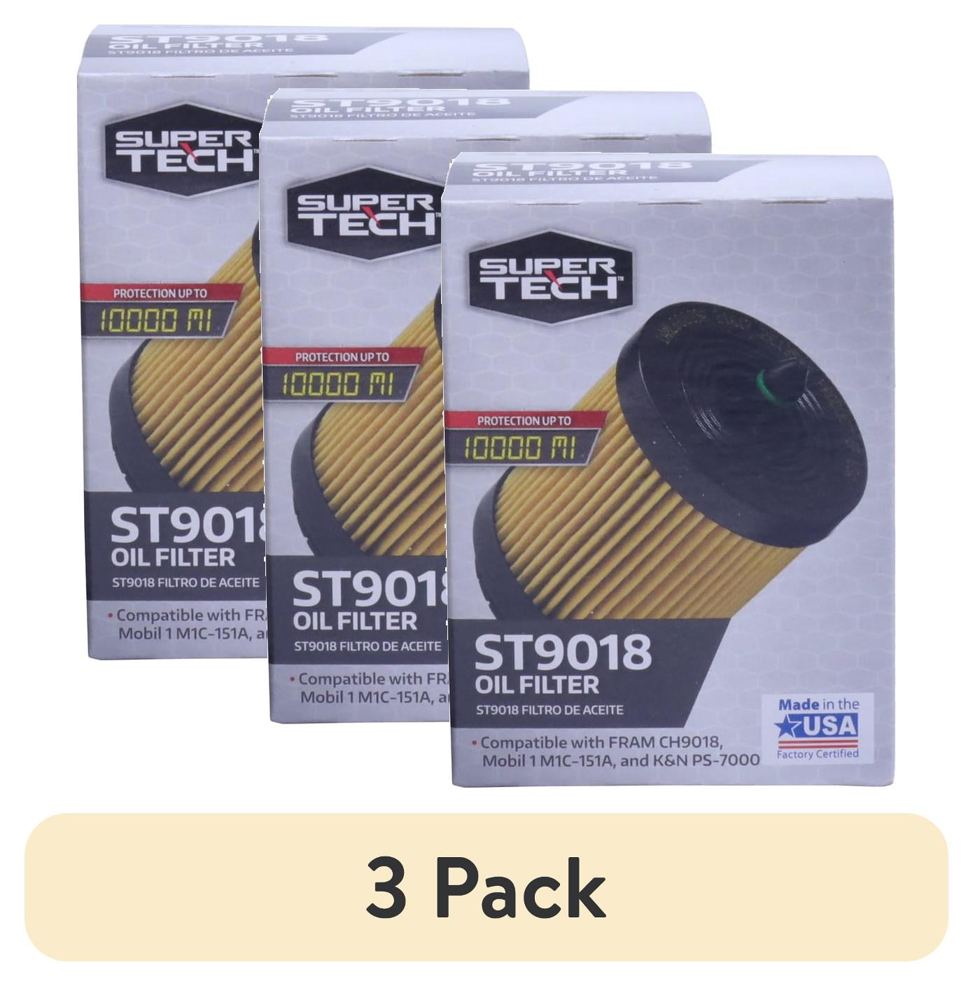 (3 pack) Super Tech Oil Filter, ST10246, 10,000 mile Cartridge Engine ...