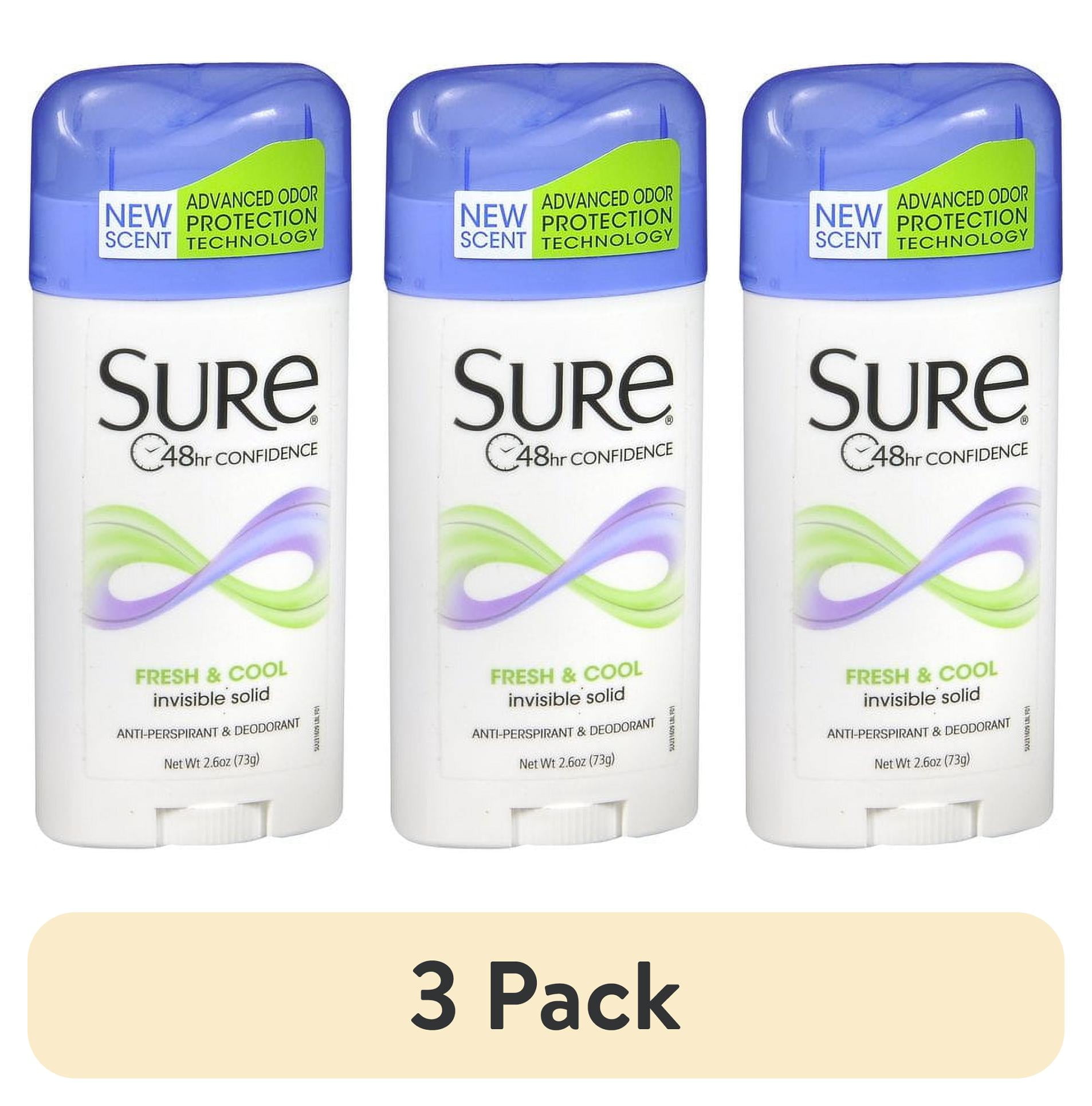 (3 pack) Sure Antiperspirant & Deodorant, Fresh And Cool, 48hr ...