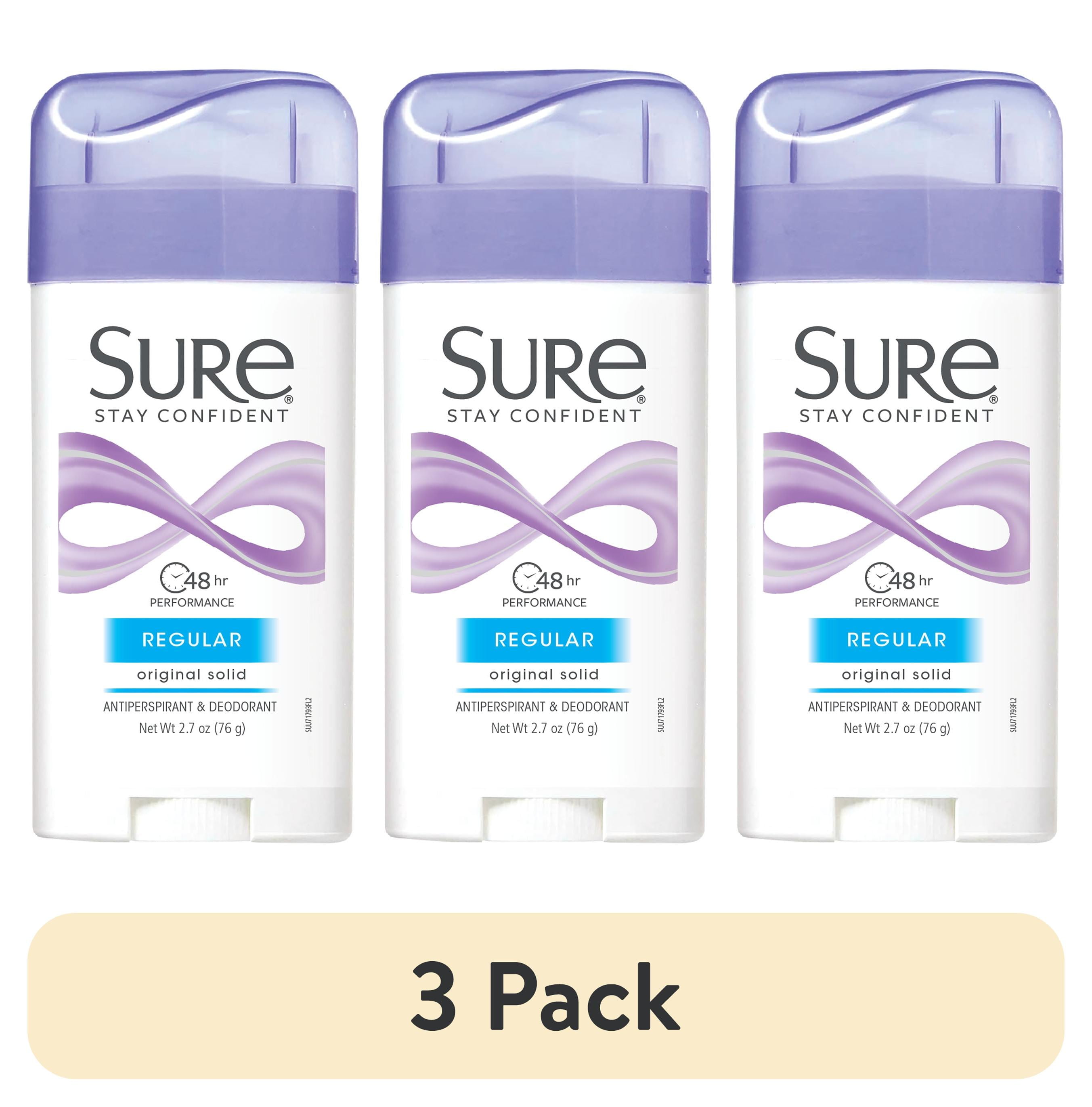 (3 pack) Sure Solid Anti-Perspirant Deodorant Original Solid Stick ...