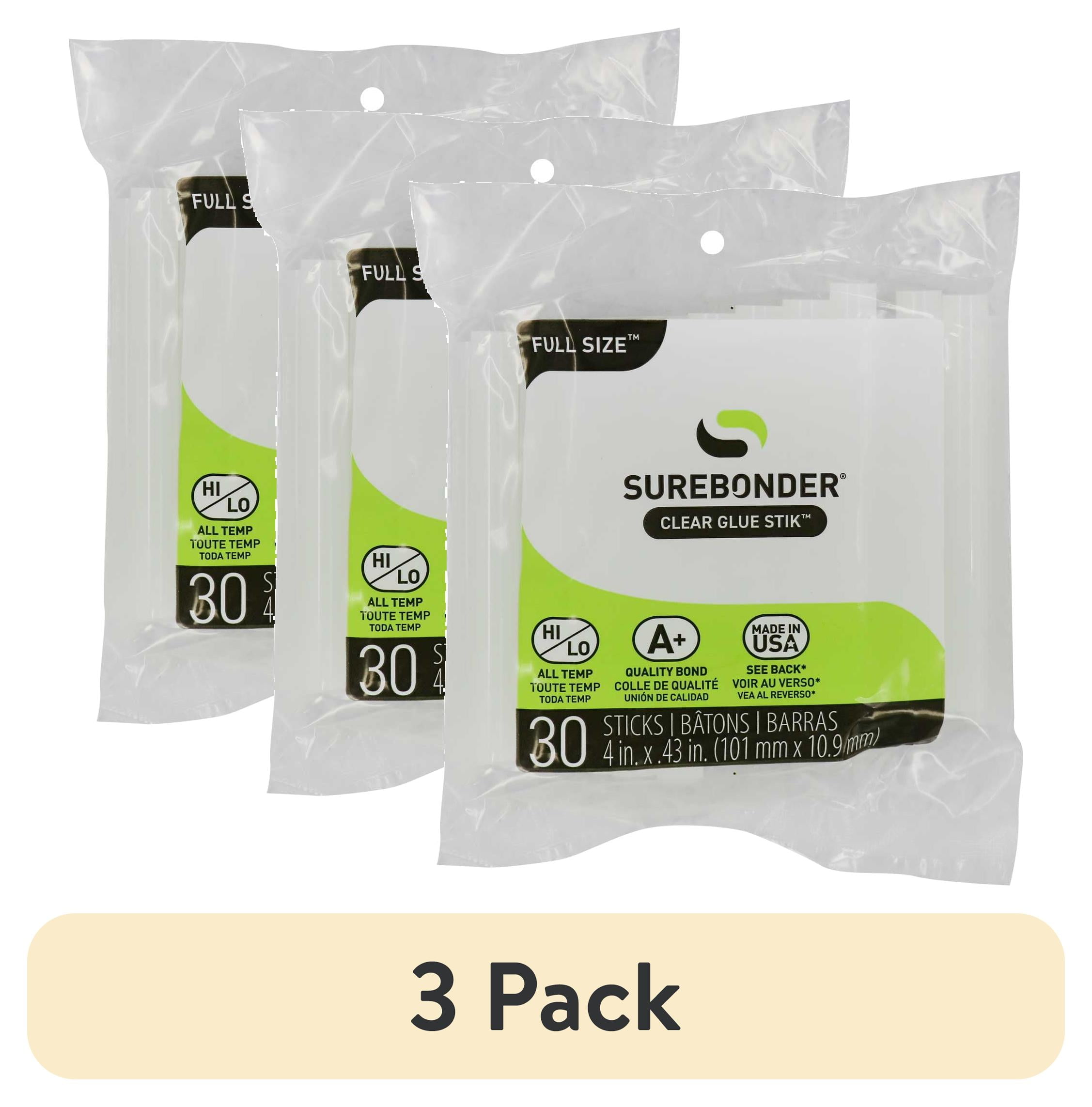 (3 pack) Surebonder All Purpose Clear 4-inch Full Size Hot Glue Sticks ...