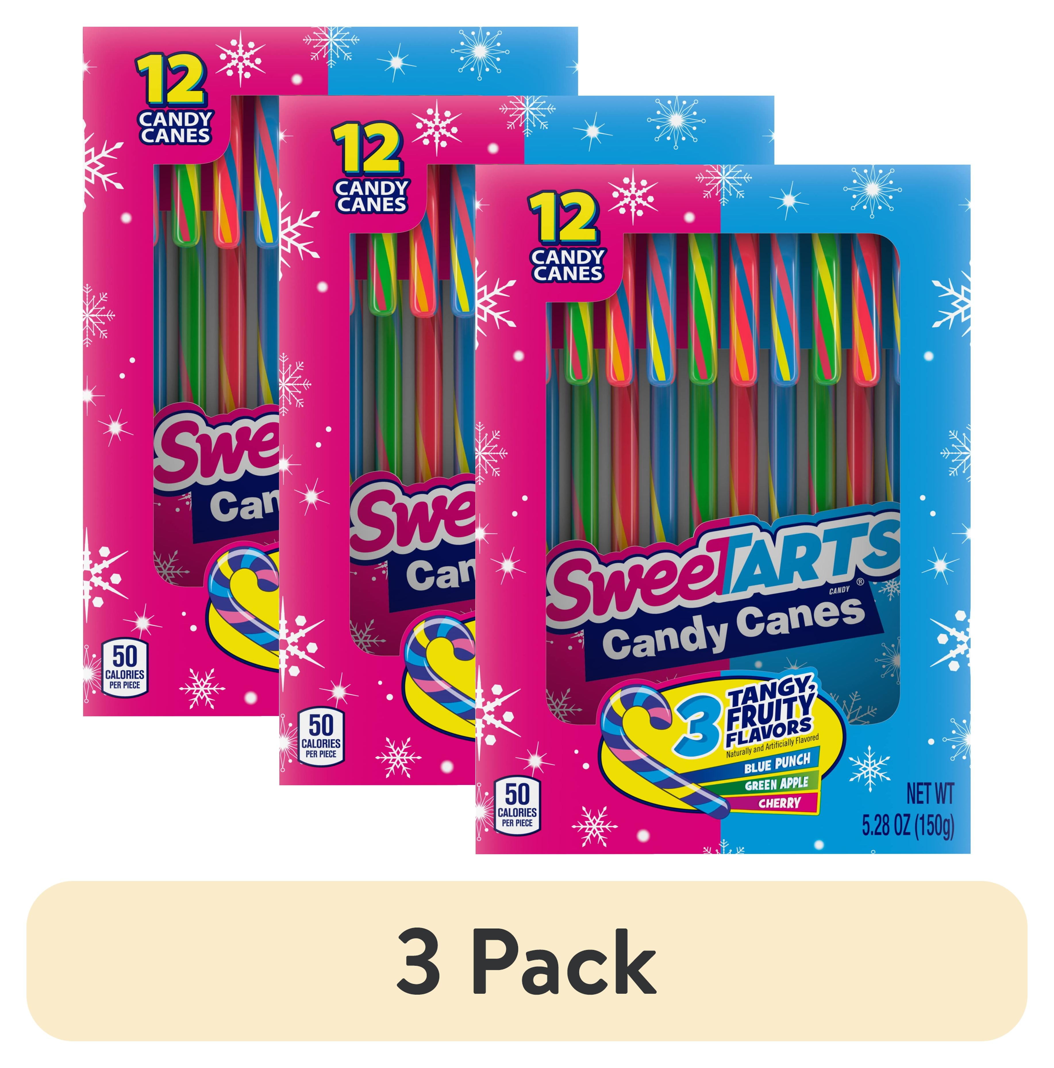 (3 pack) SweeTARTS Holiday Candy Canes, Christmas Candy Stocking ...