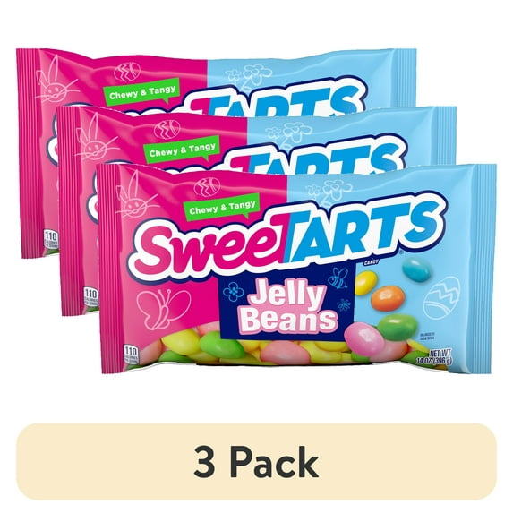 (3 pack) SweeTARTS Jelly Beans, Chewy and Tangy Easter Basket Stuffers ...