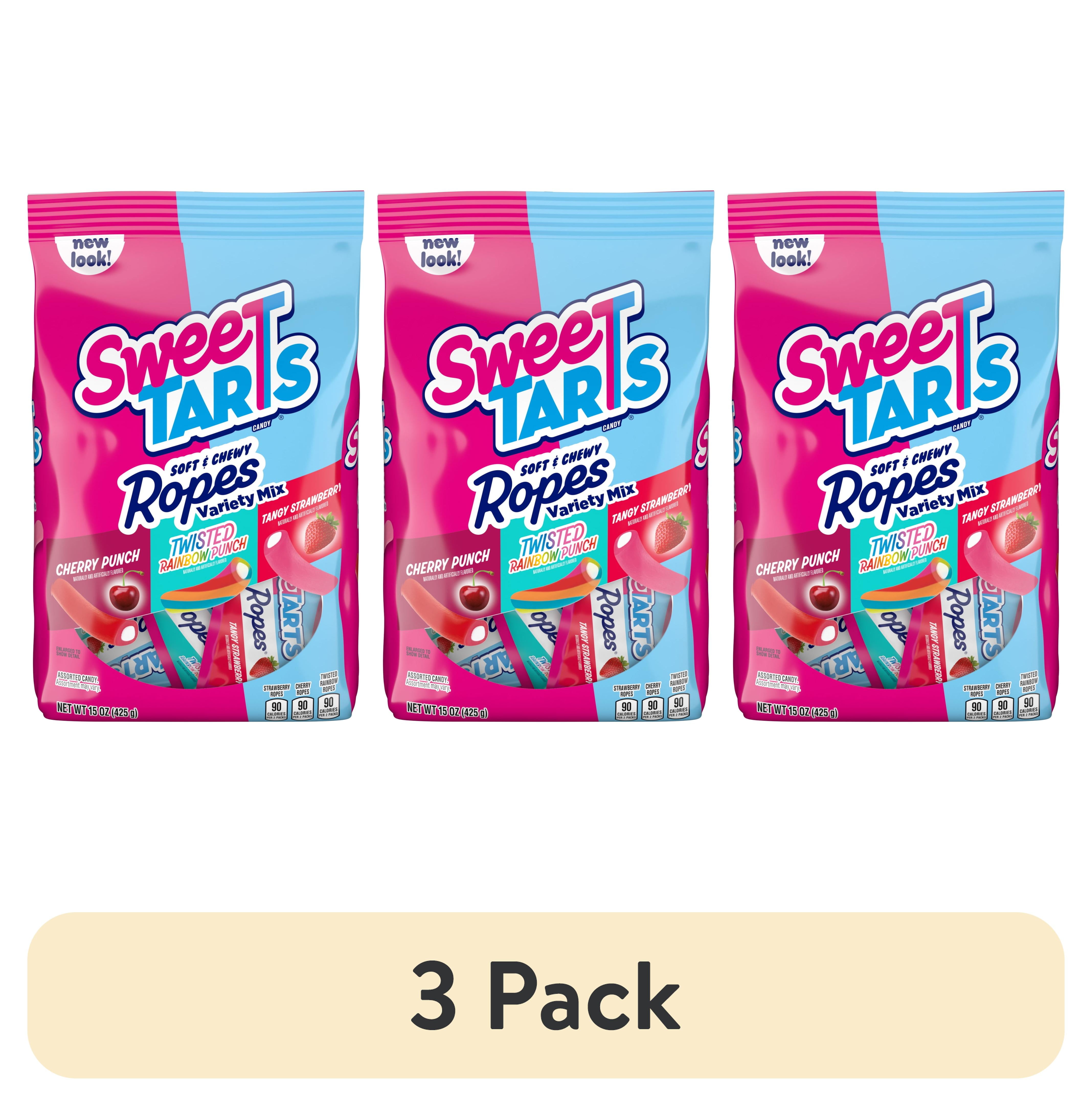 (3 pack) SweeTARTS Ropes Candy, Variety Mix, Cherry Punch, Twisted ...