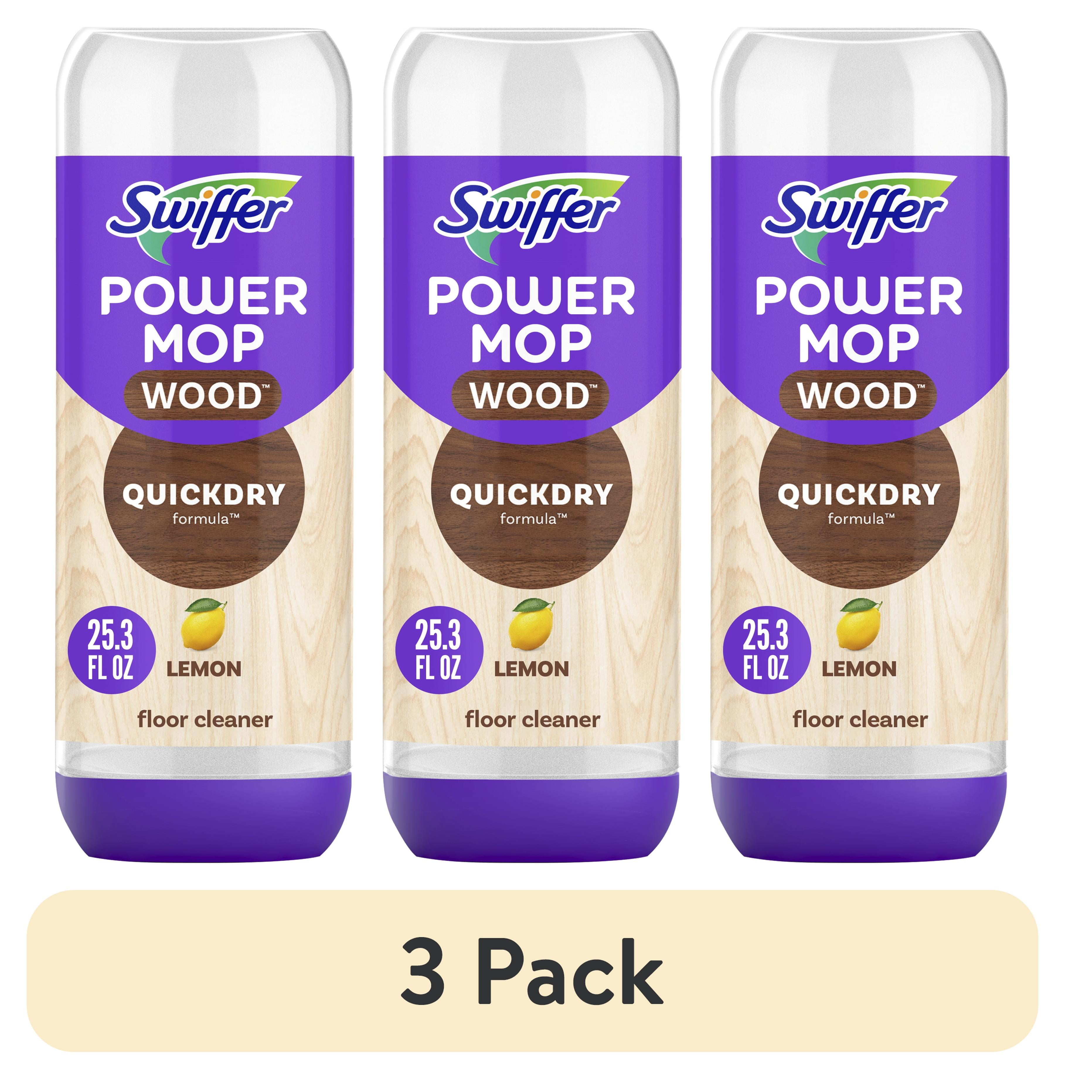 (3 pack) Swiffer Power Mop Wood Refill Solution, QuickDry Hardwood ...