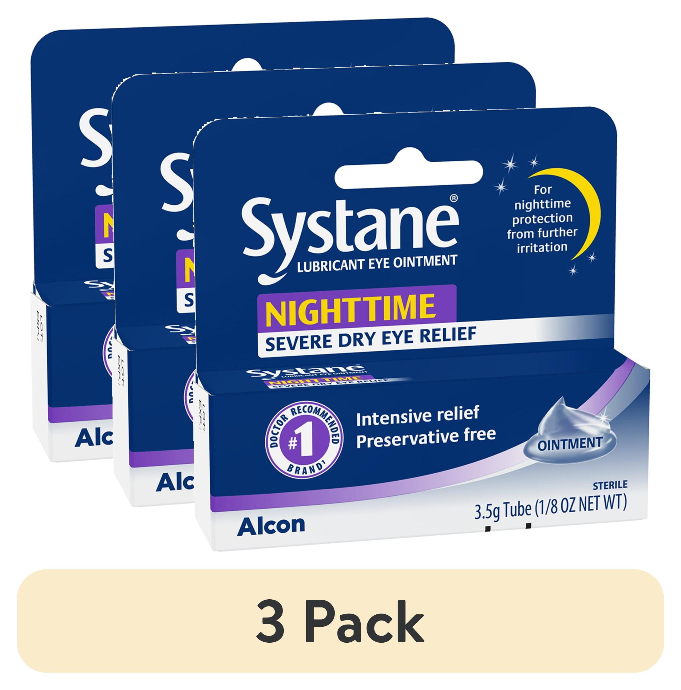 (3 pack) Systane Nighttime Lubricant Eye Ointment for Dry Eye Relief, 3 ...