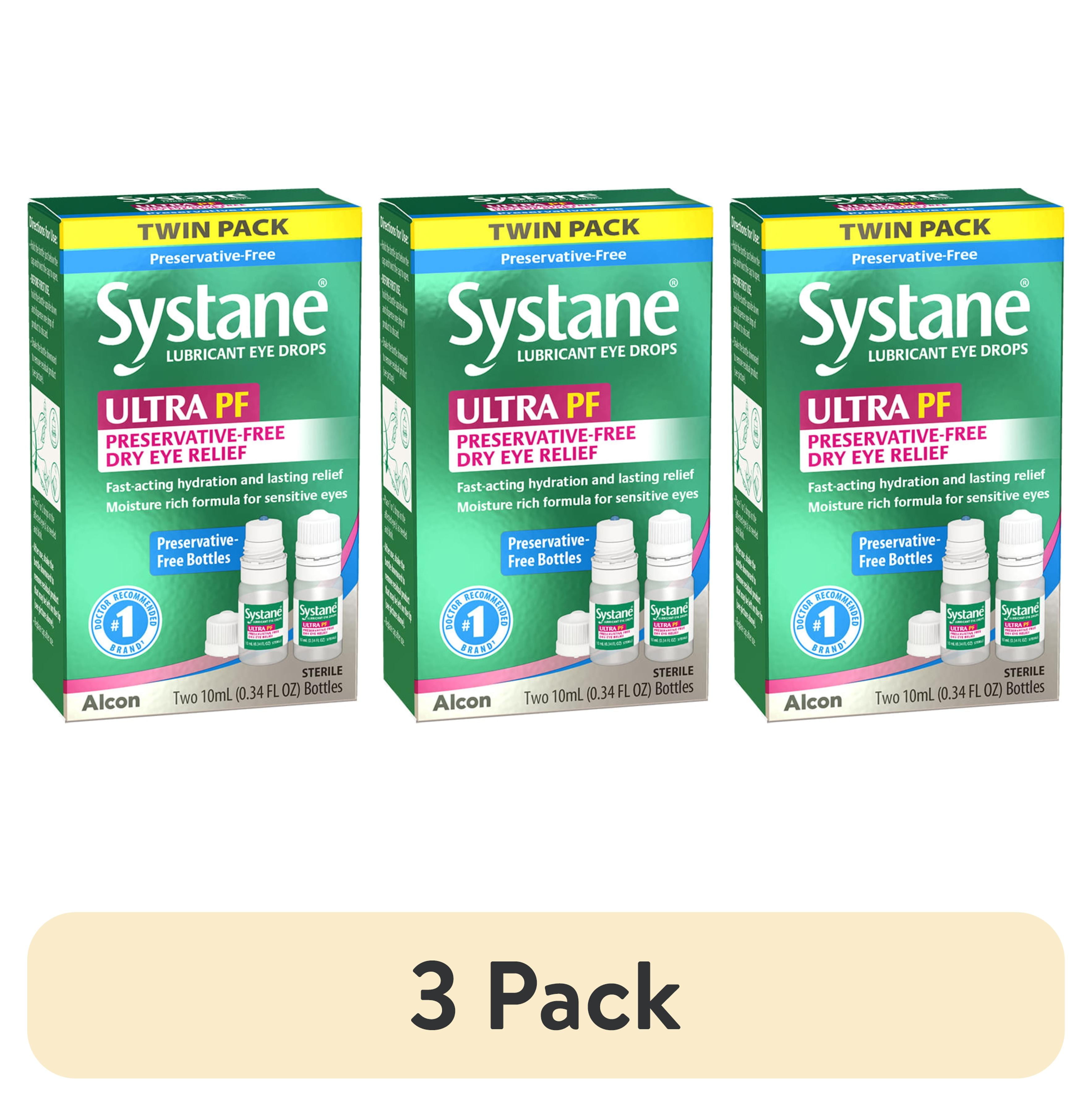 (3 pack) Systane Ultra Preservative Free Liquid Eye Drops for Dry Eye ...