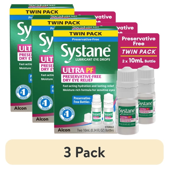 (3 pack) Systane Ultra Preservative Free Liquid Eye Drops for Dry Eye ...