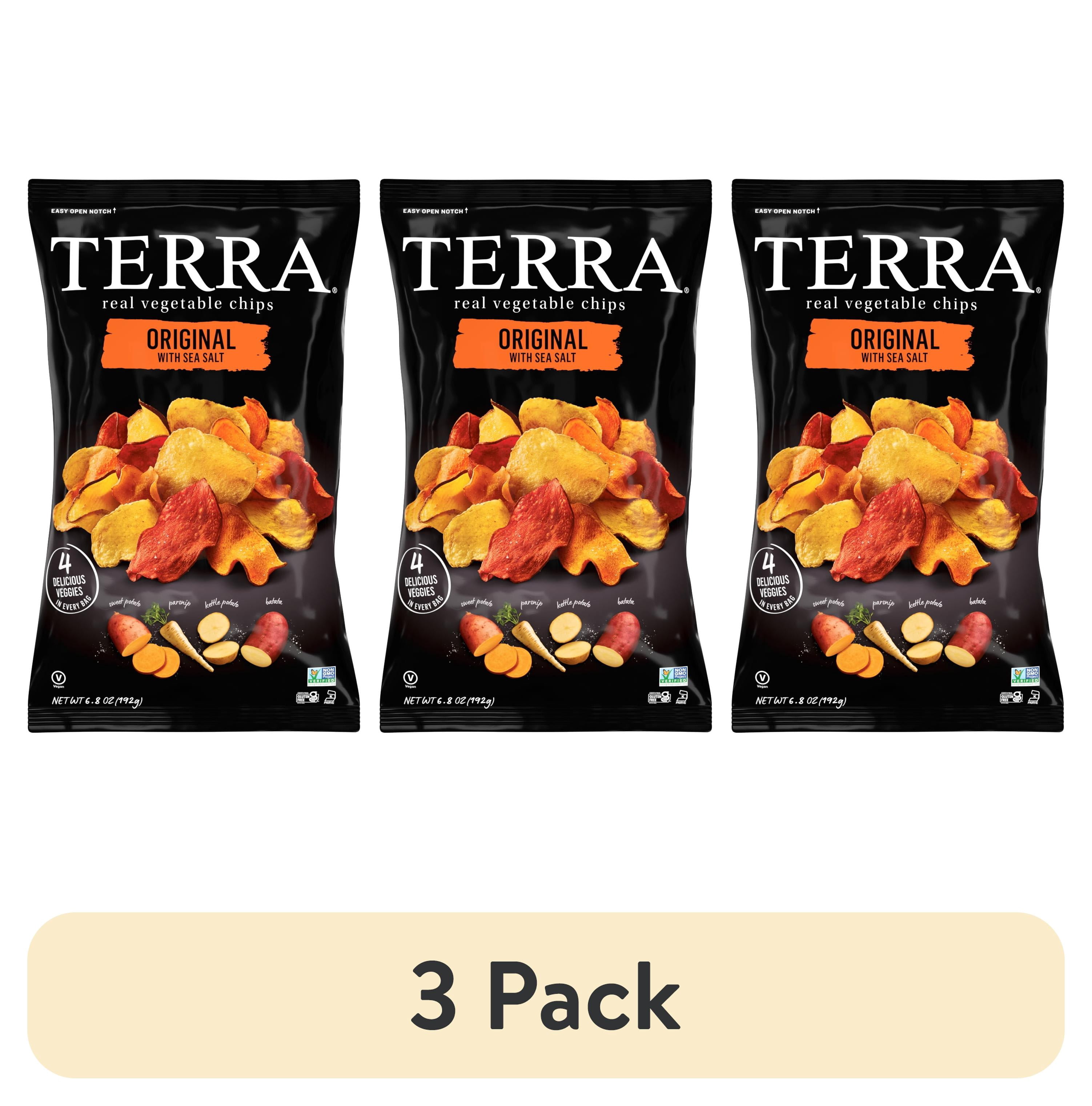 (3 pack) TERRA Original Sea Salt Vegetable Snack Chips, 6.8 oz ...