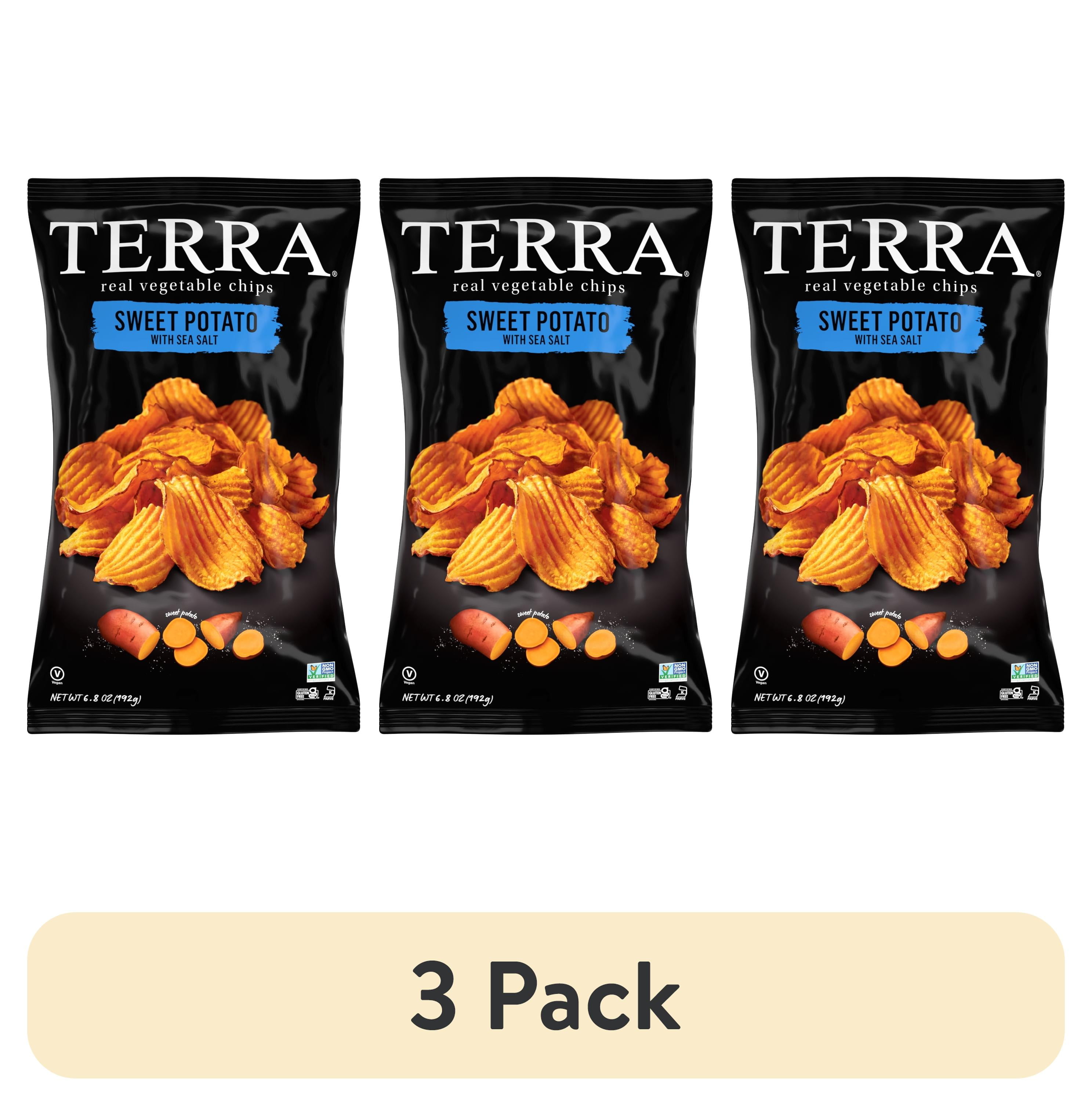 (3 pack) TERRA Wavy Sea Salt Sweet Potato Vegetable Snack Chips, 6.8 oz ...