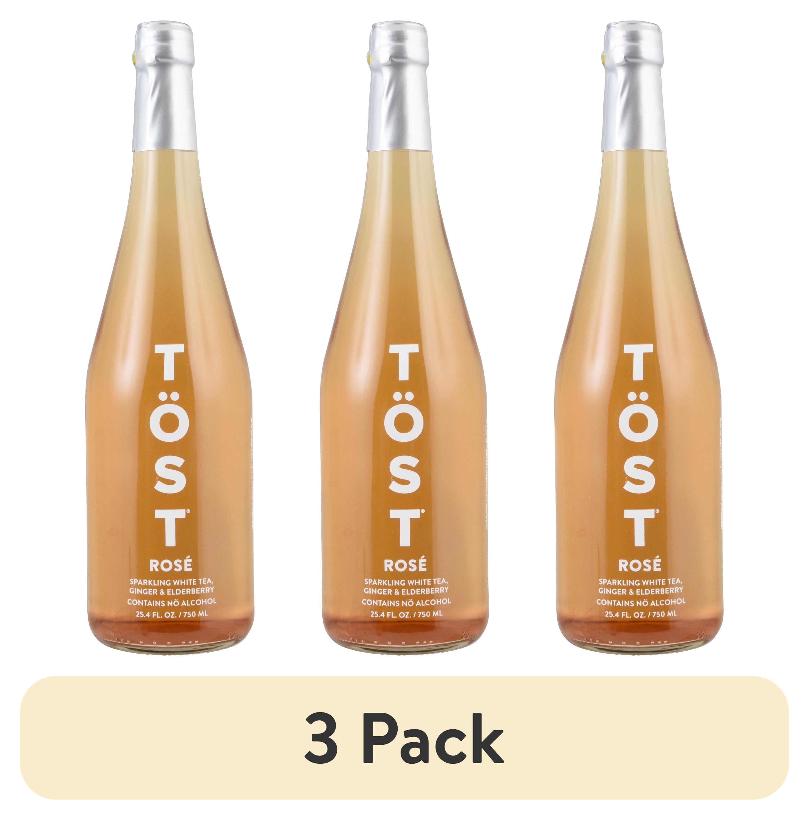 (3 pack) TOST Non-Alcoholic Sparkling Rosé Beverage, 25.4 fl oz. Bottle ...