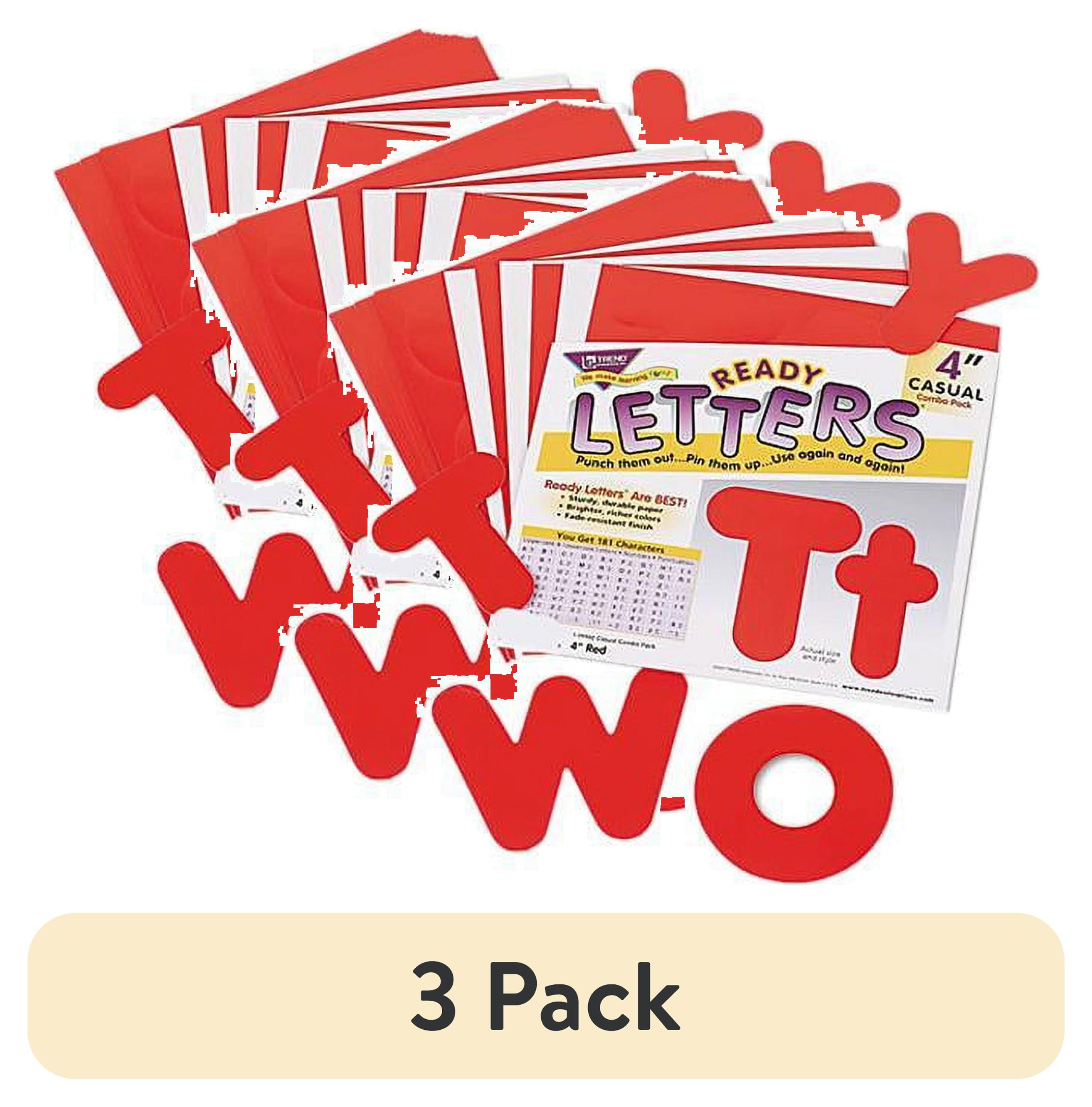 (3 pack) TREND Ready Letters Casual Combo Set, Red, 4"h, 182/Set ...